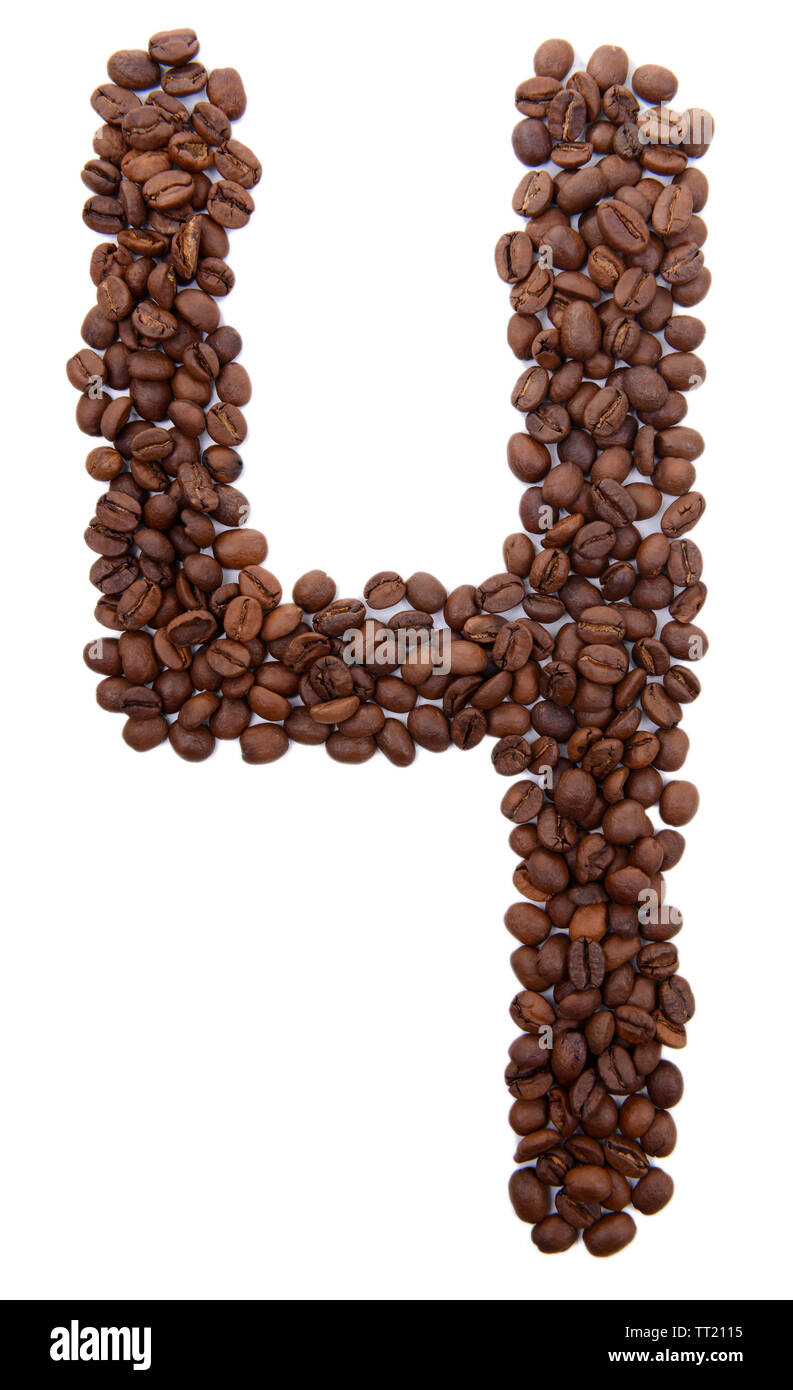 Number from coffee beans isolated on white Stock Photo - Alamy