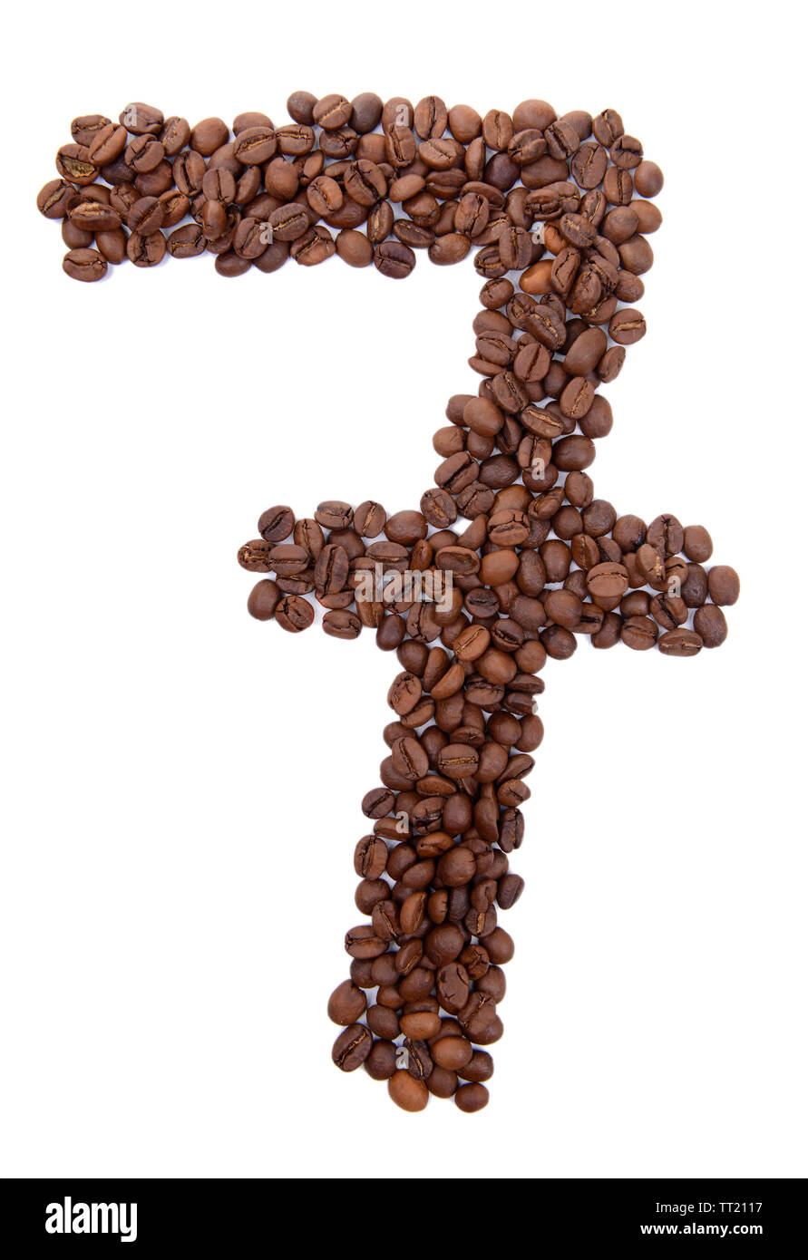 Number from coffee beans isolated on white Stock Photo - Alamy
