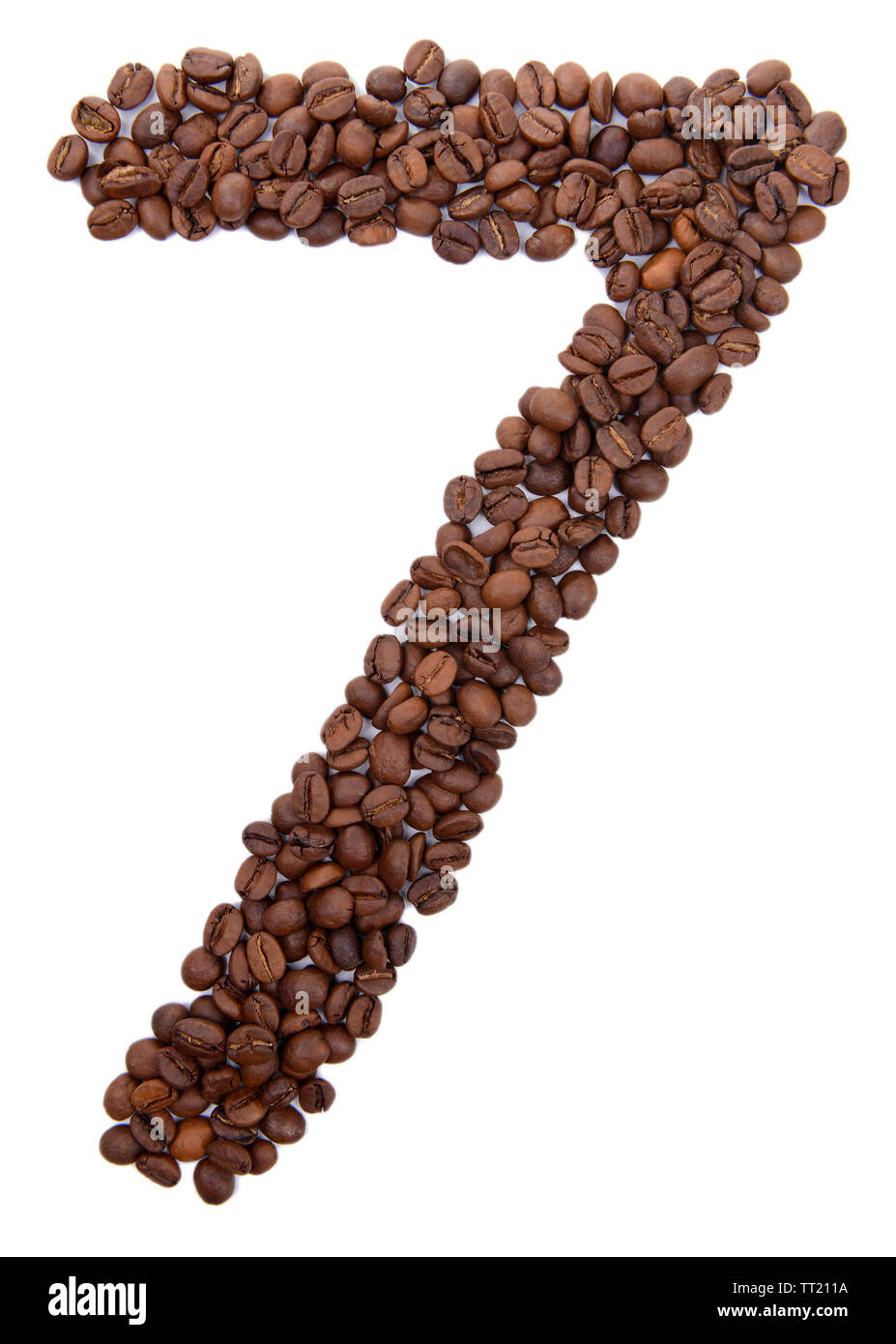 Number from coffee beans isolated on white Stock Photo - Alamy