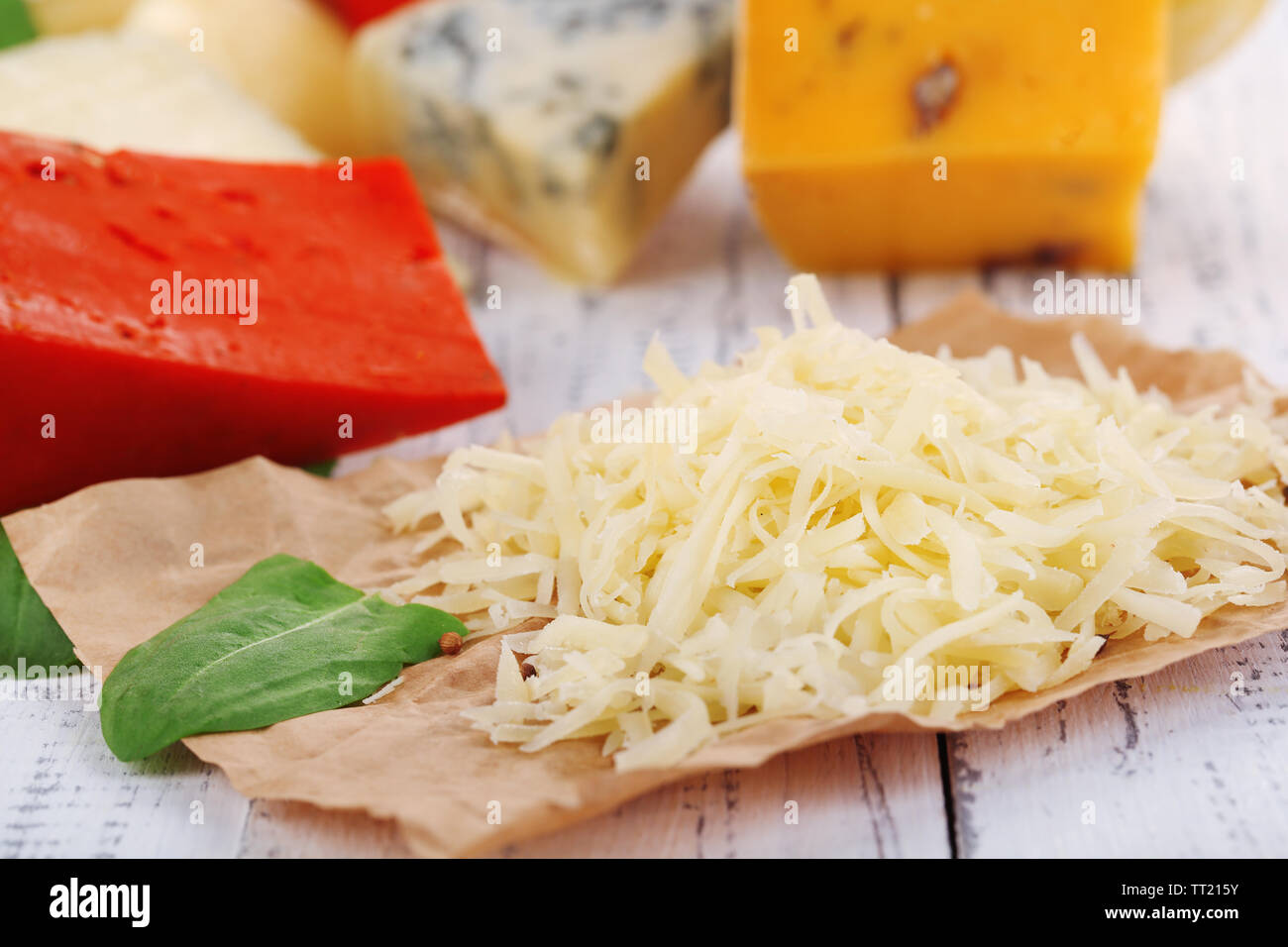 Different Italian cheese on wooden background Stock Photo - Alamy