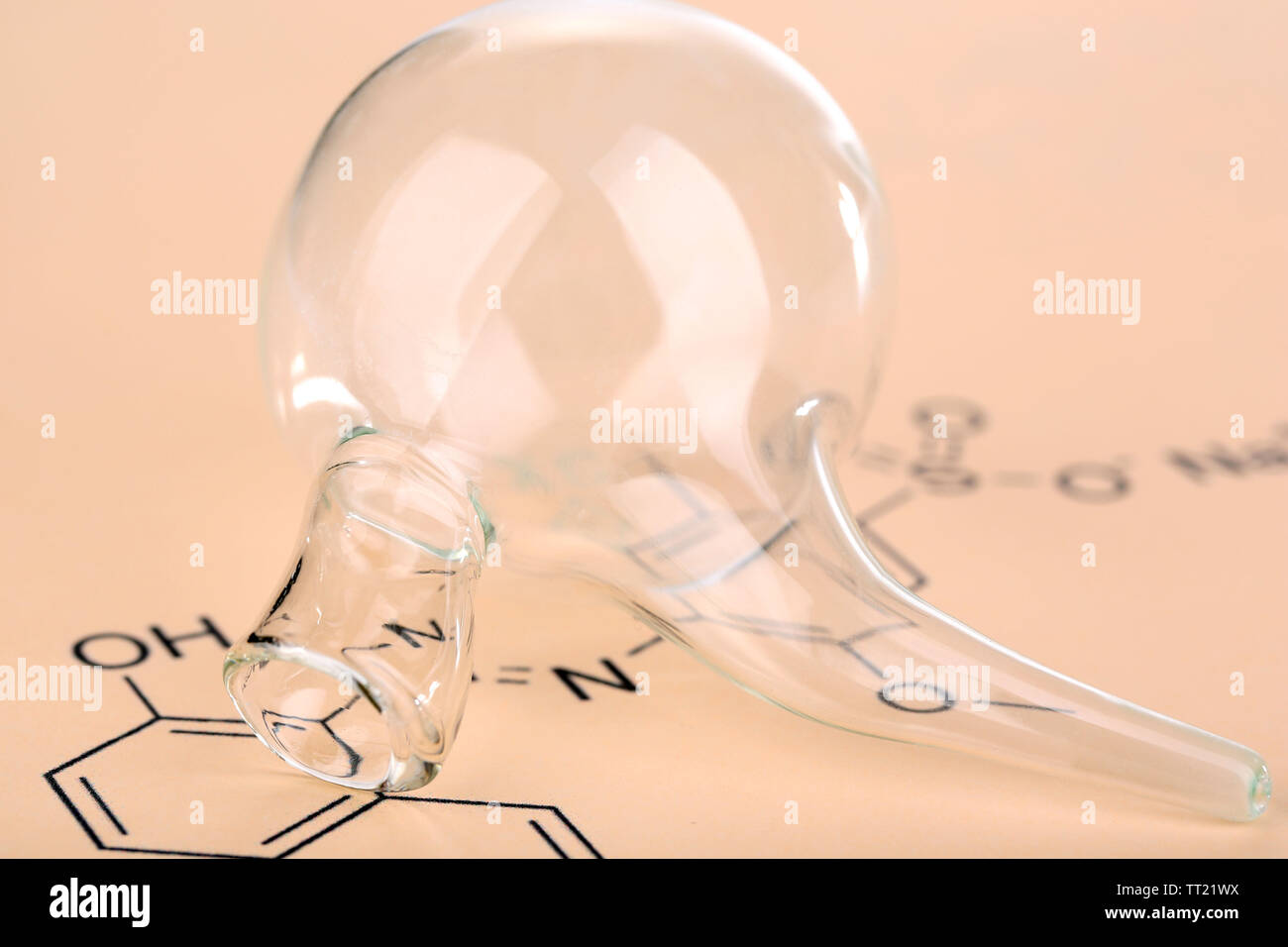 Test tube and reaction formula, close-up Stock Photo - Alamy