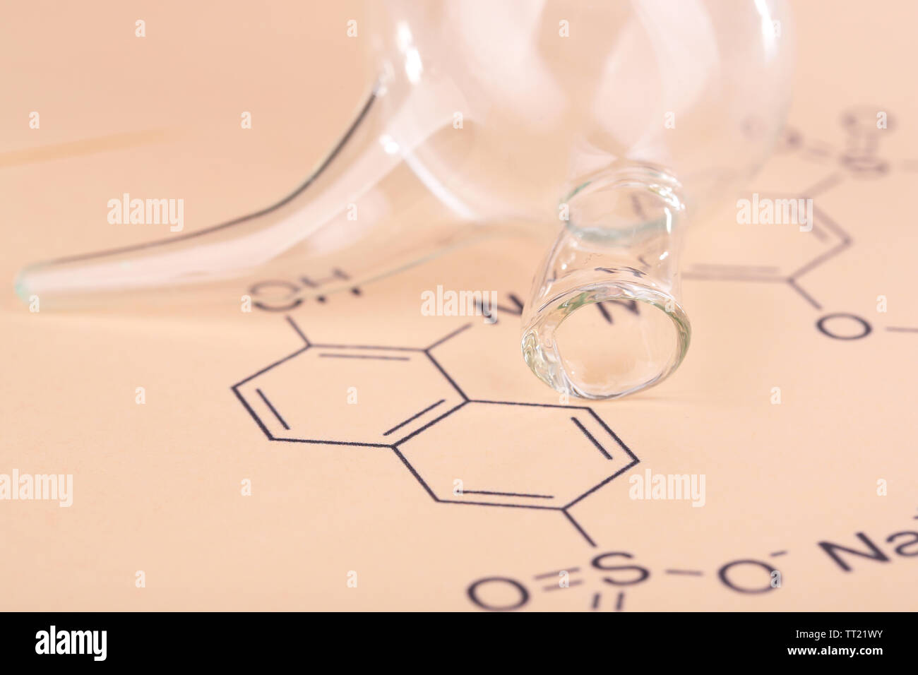 Test tube and reaction formula, close-up Stock Photo - Alamy