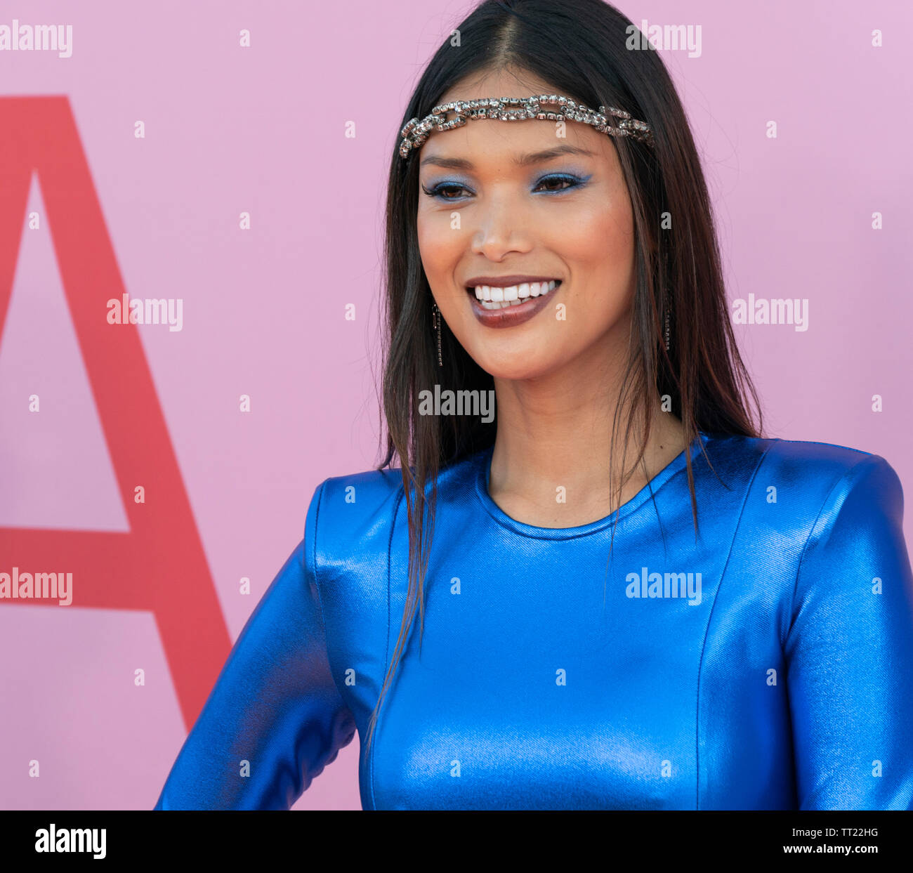 New York, NY - June 3, 2019: Geena Rocero wearing dress by Veejay ...
