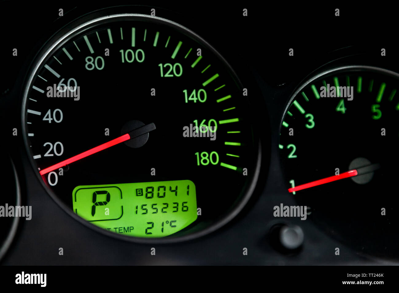 Interior view of car with black salon. Modern luxury prestige car ...