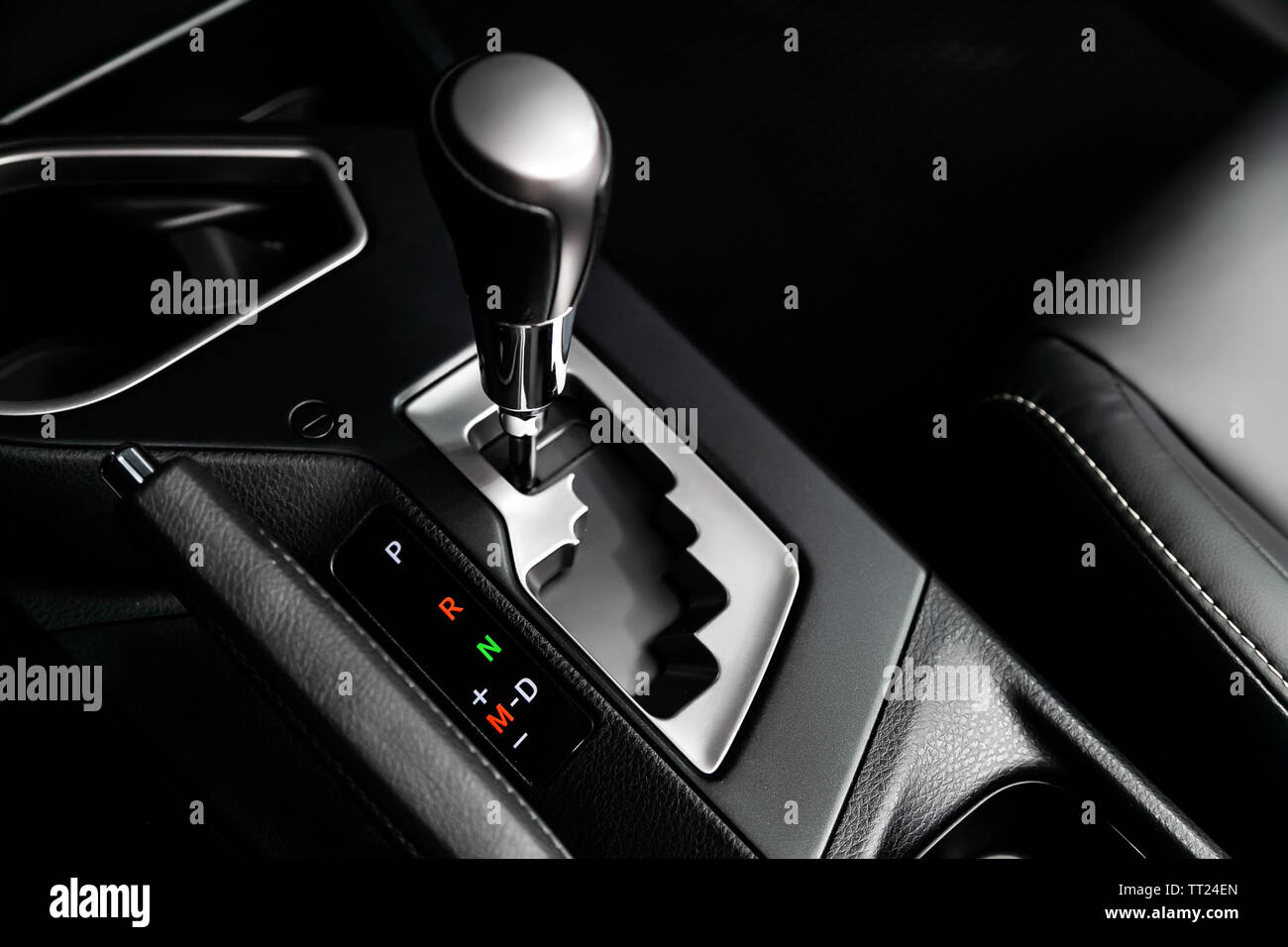 Automatic gear stick inside modern car. automatic transmission gear of ...
