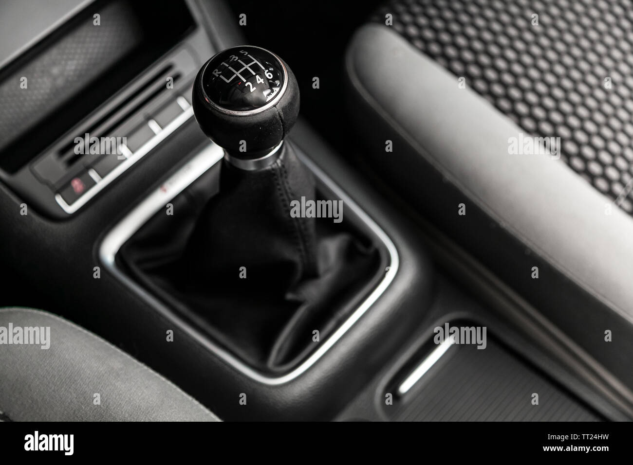 Automatic gear stick inside modern car. automatic transmission gear of ...