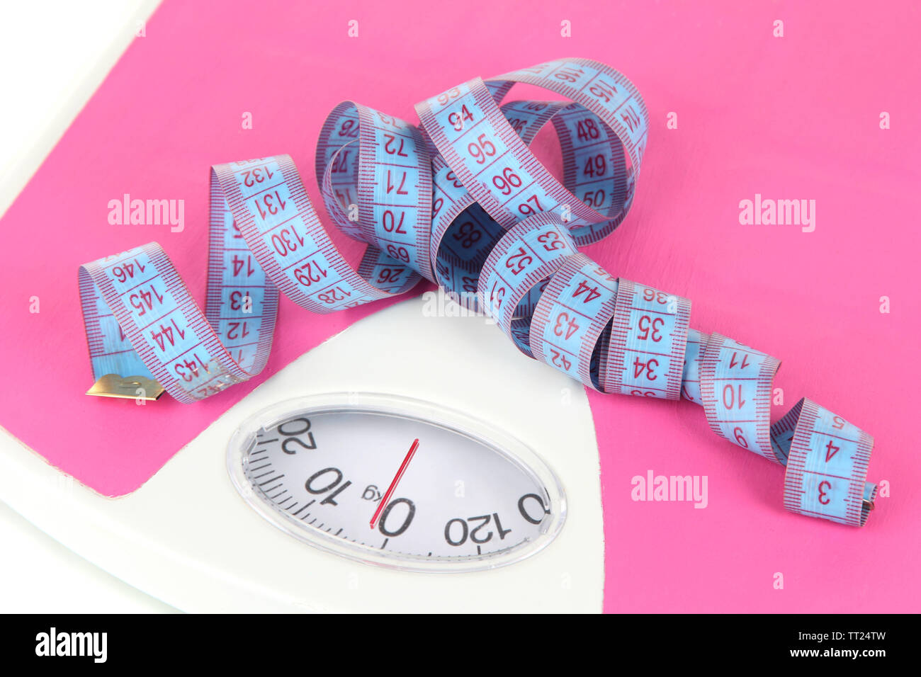 Measuring tape and scales close-up Stock Photo - Alamy