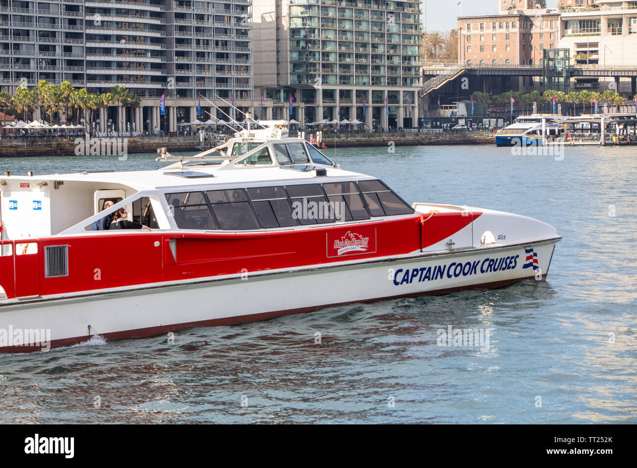 Captain Cook cruises boat in Sydney harbour at Circular Quay,Sydney ...