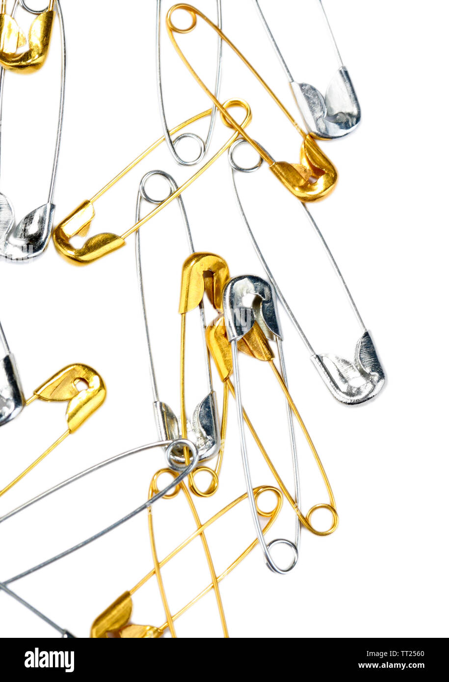 Closeup shot safety pins hi-res stock photography and images - Alamy
