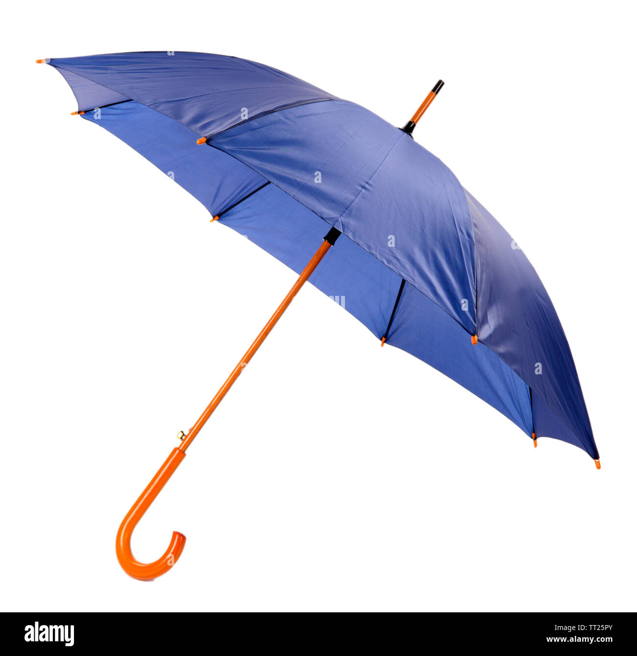 Blue Umbrella isolated on white Stock Photo - Alamy