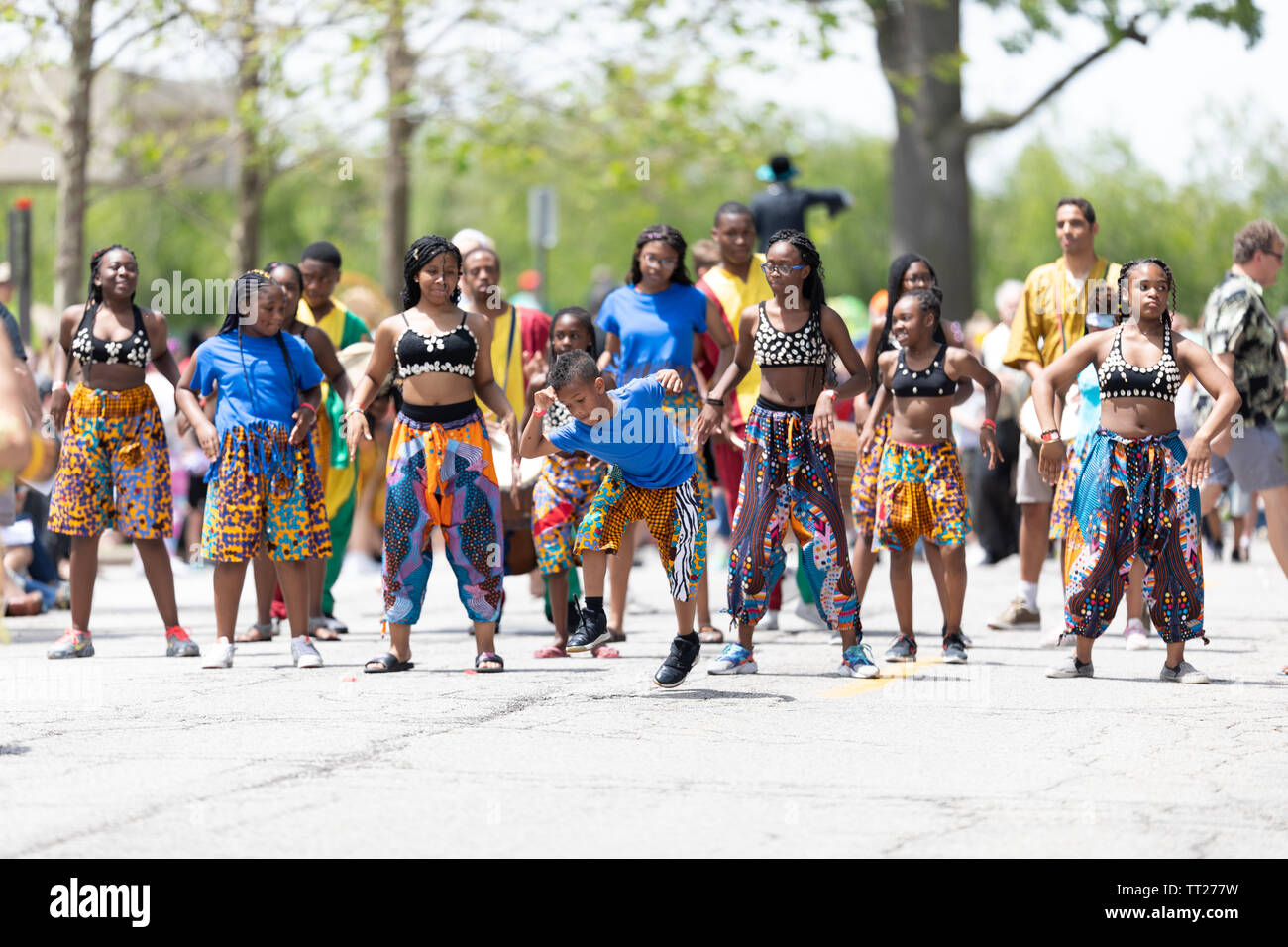 Cleveland, Ohio, USA - June 8, 2019: Parade the Circle, african ...