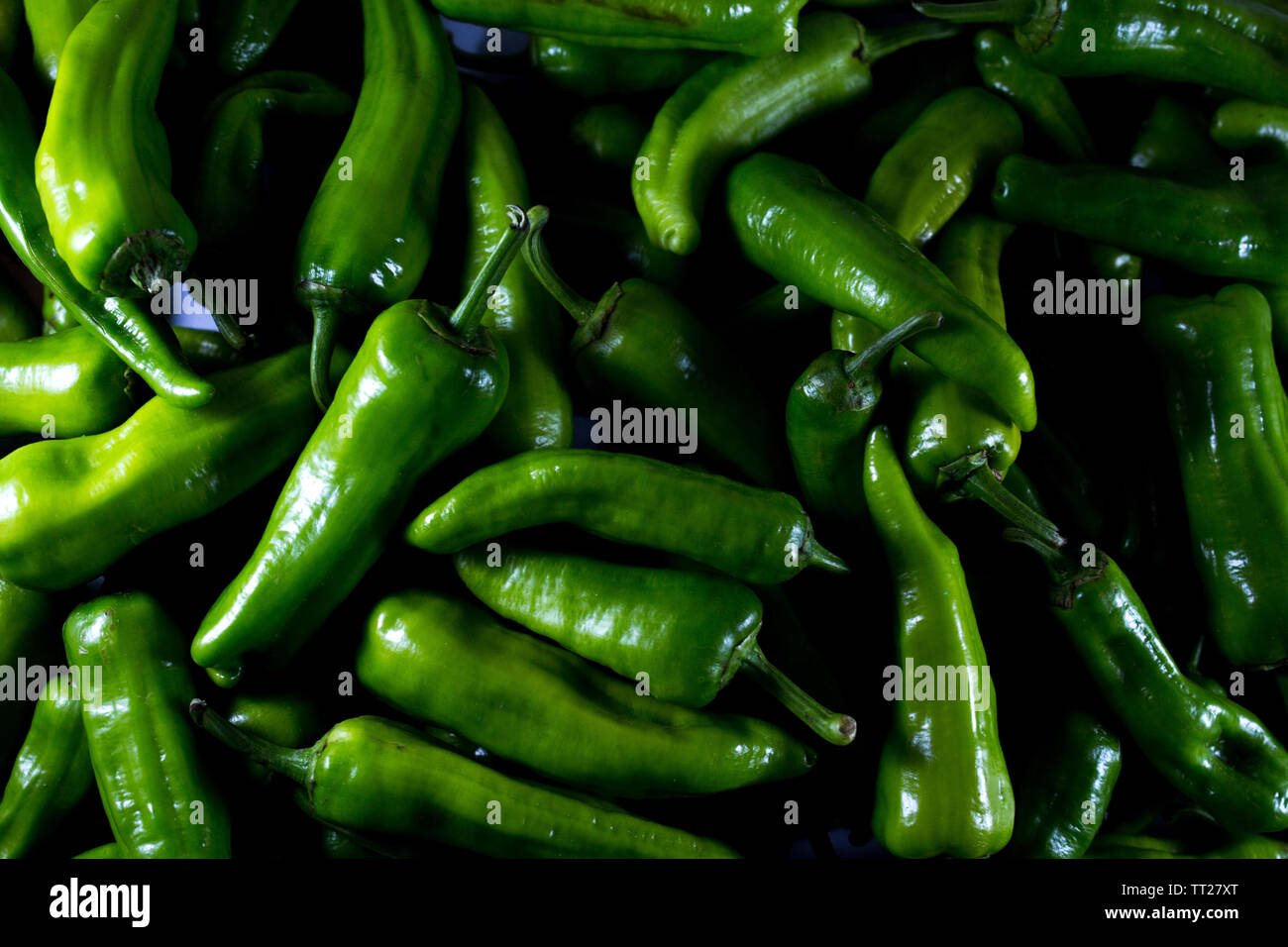 green raw pepper top view Stock Photo - Alamy