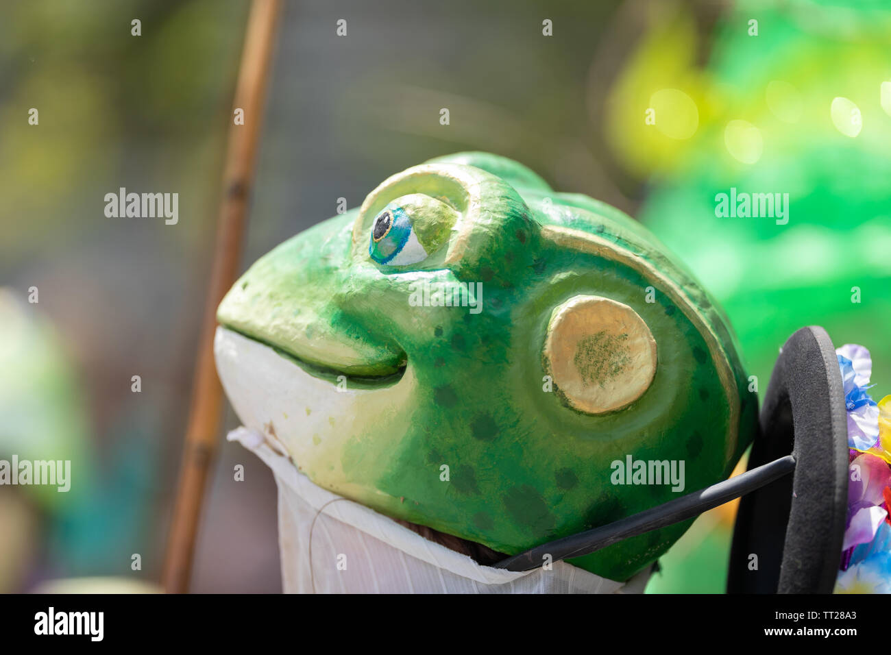 Cleveland, Ohio, USA - June 8, 2019: Parade the Circle, person using a ...