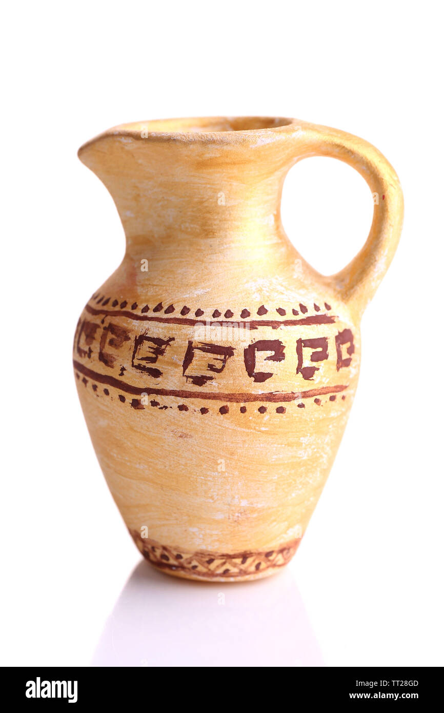 Greek ceramic amphora, isolated on white Stock Photo - Alamy