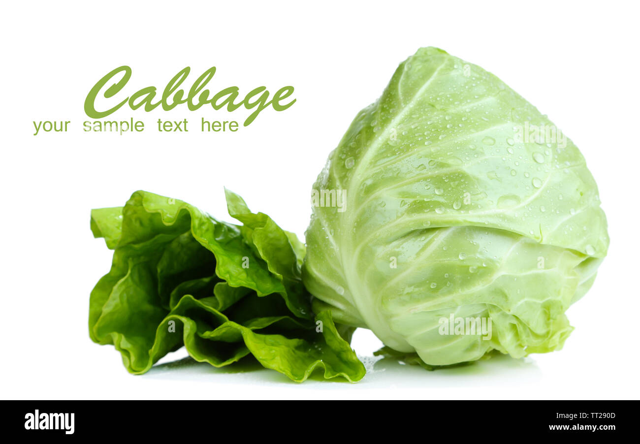 Cabbage isolated on white Stock Photo - Alamy