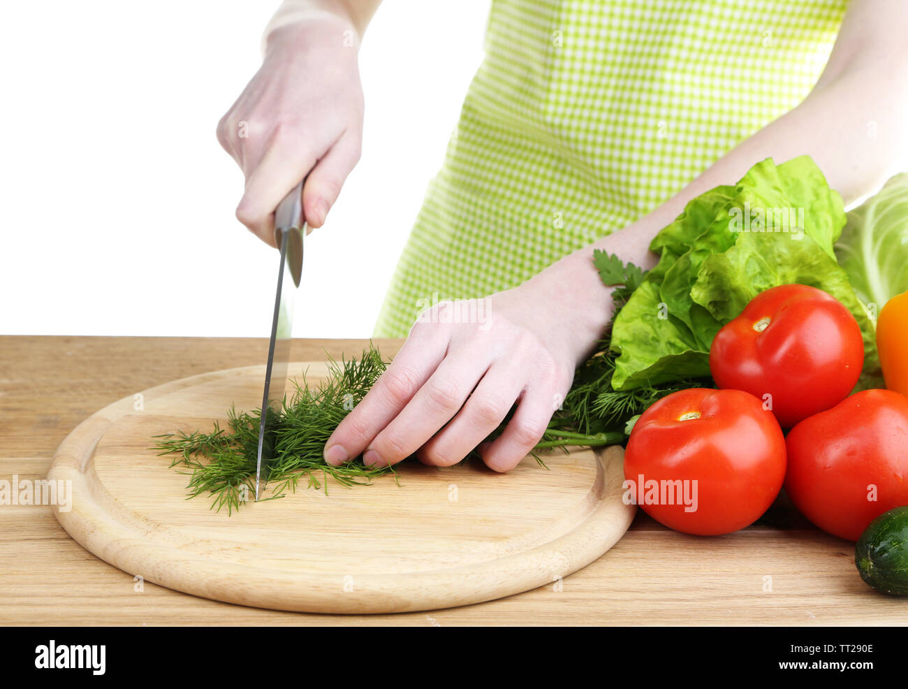 Female hands chopping yellow hi-res stock photography and images - Alamy