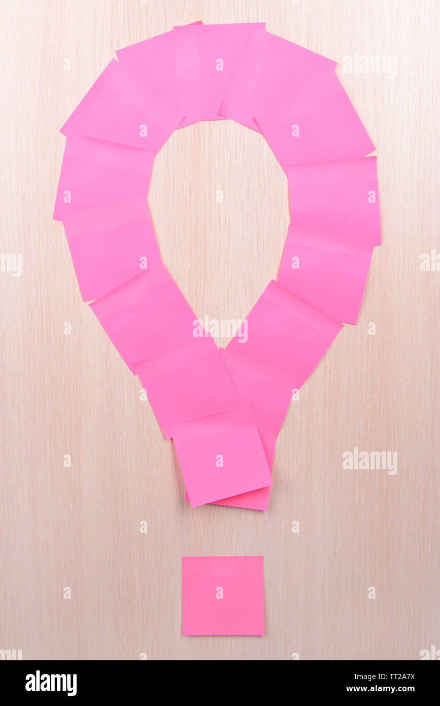 Exclamation mark made of adhesive note close-up Stock Photo - Alamy