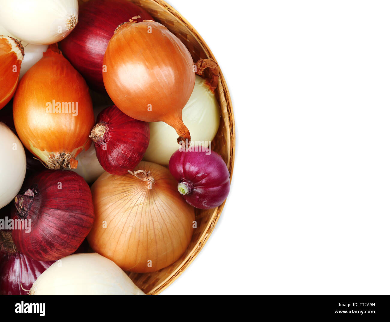 Different raw onion, isolated on white Stock Photo - Alamy