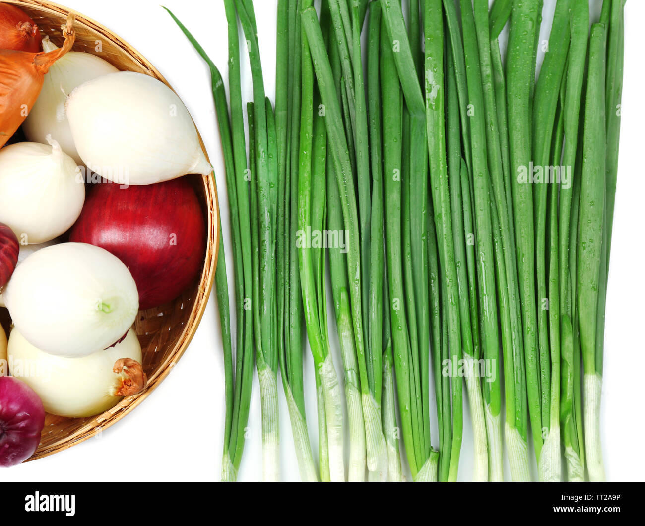 Different raw onion, isolated on white Stock Photo - Alamy