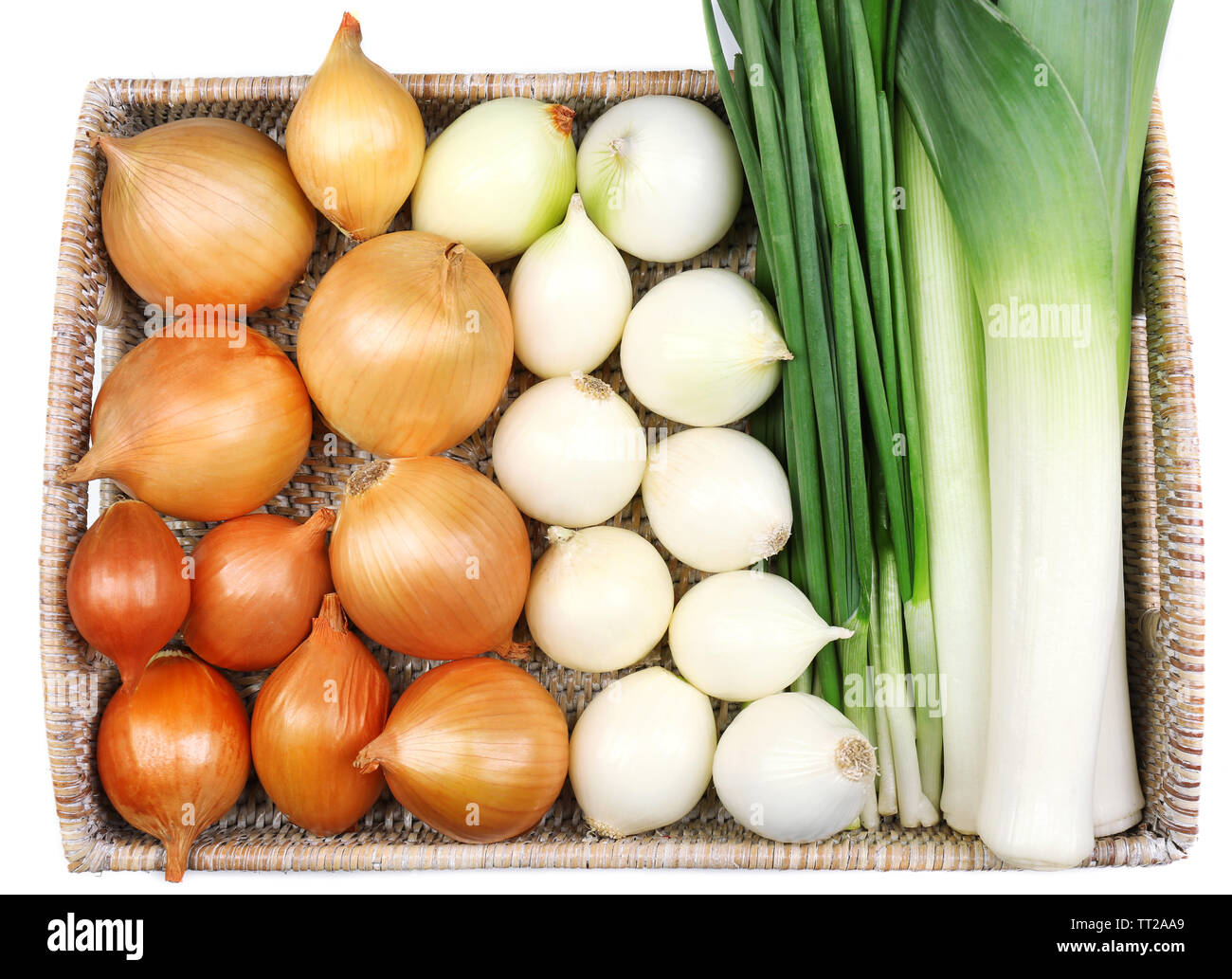Different raw onion, isolated on white Stock Photo - Alamy