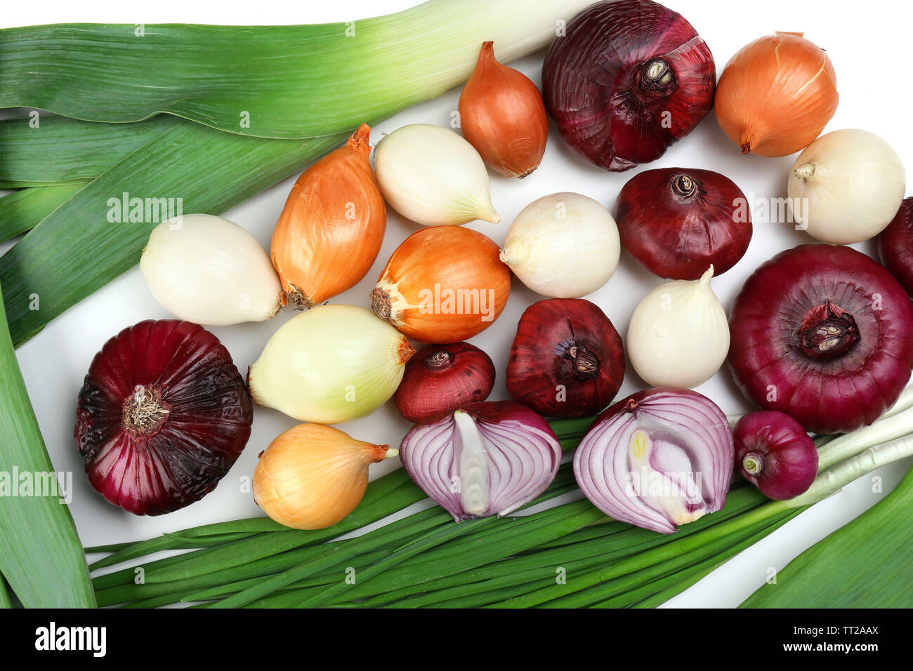 Different raw onion, close up Stock Photo - Alamy