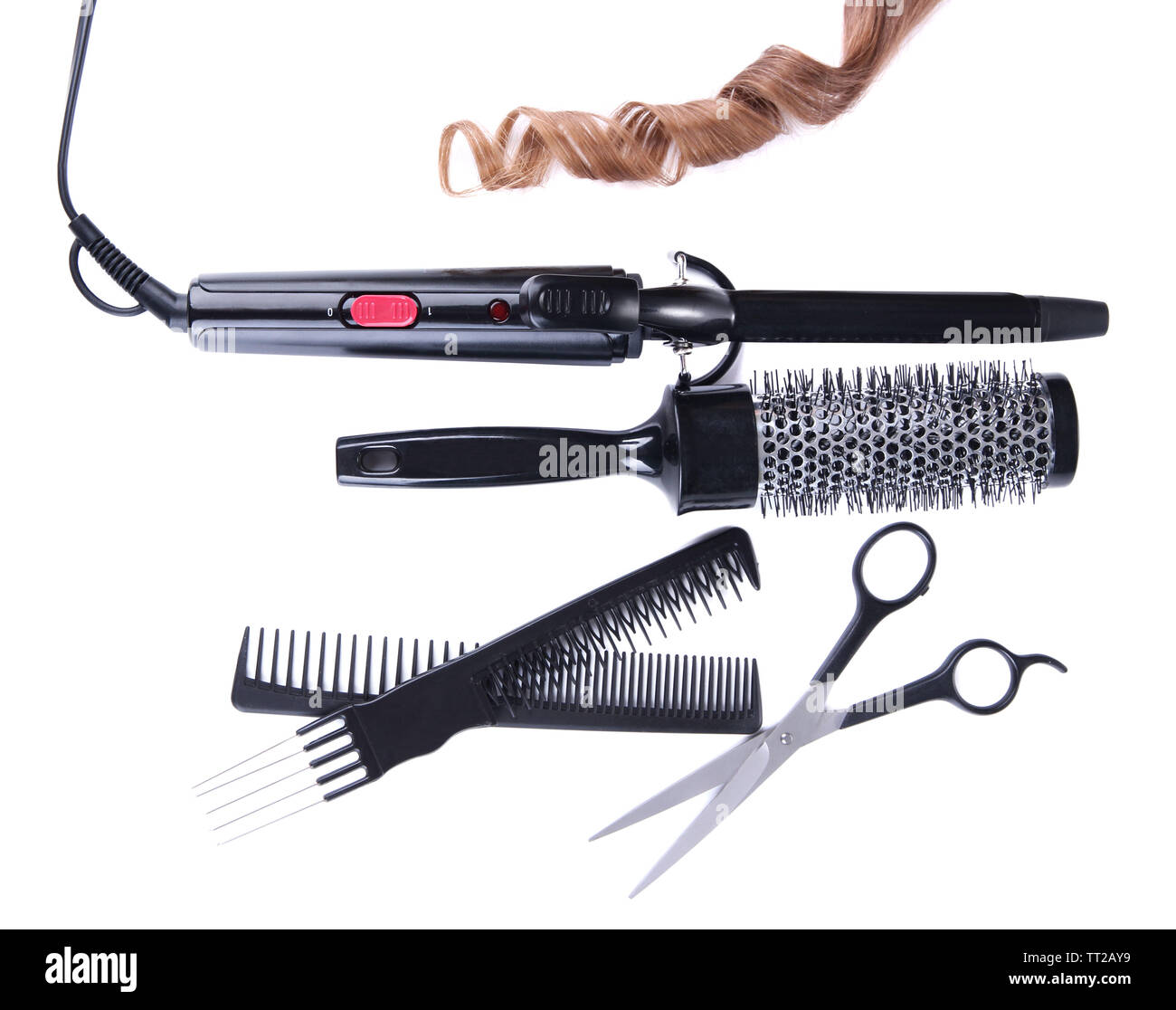 Professional hairdresser tools isolated on white Stock Photo - Alamy