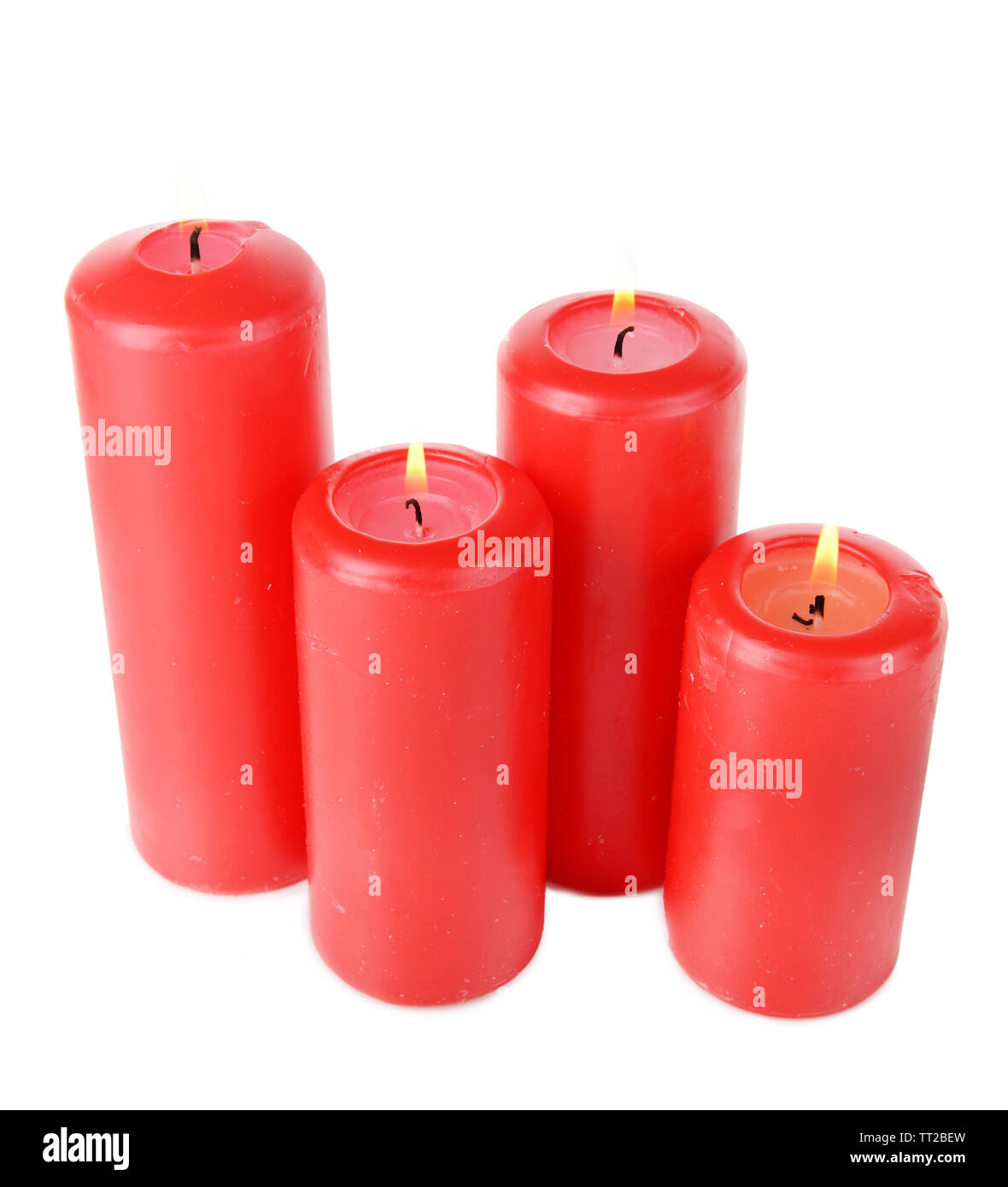 Beautiful candles isolated on white Stock Photo - Alamy