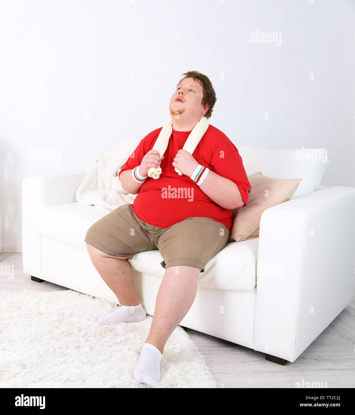 Fat exhausted man working out hi-res stock photography and images - Alamy
