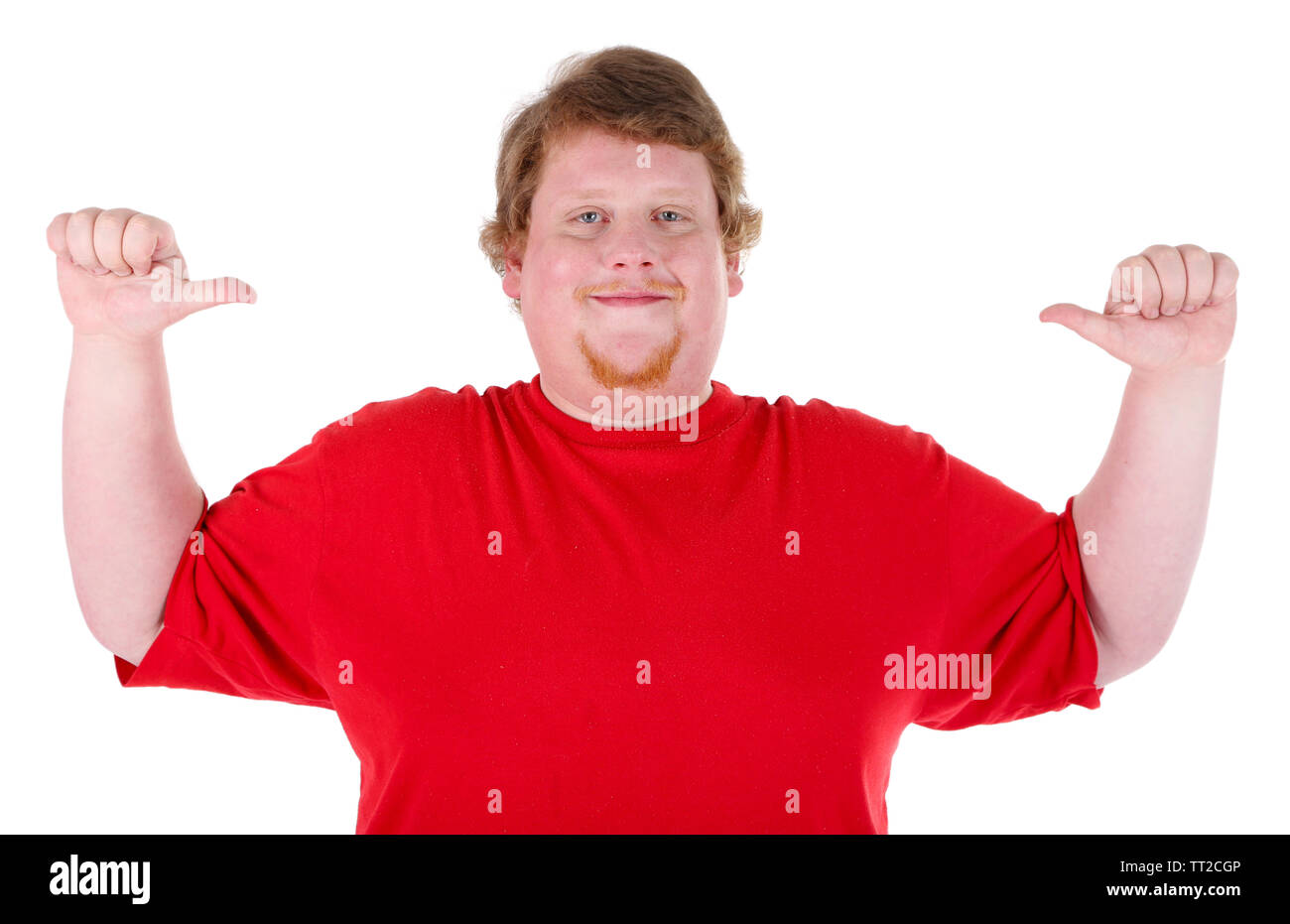 Fat man isolated on white Stock Photo - Alamy