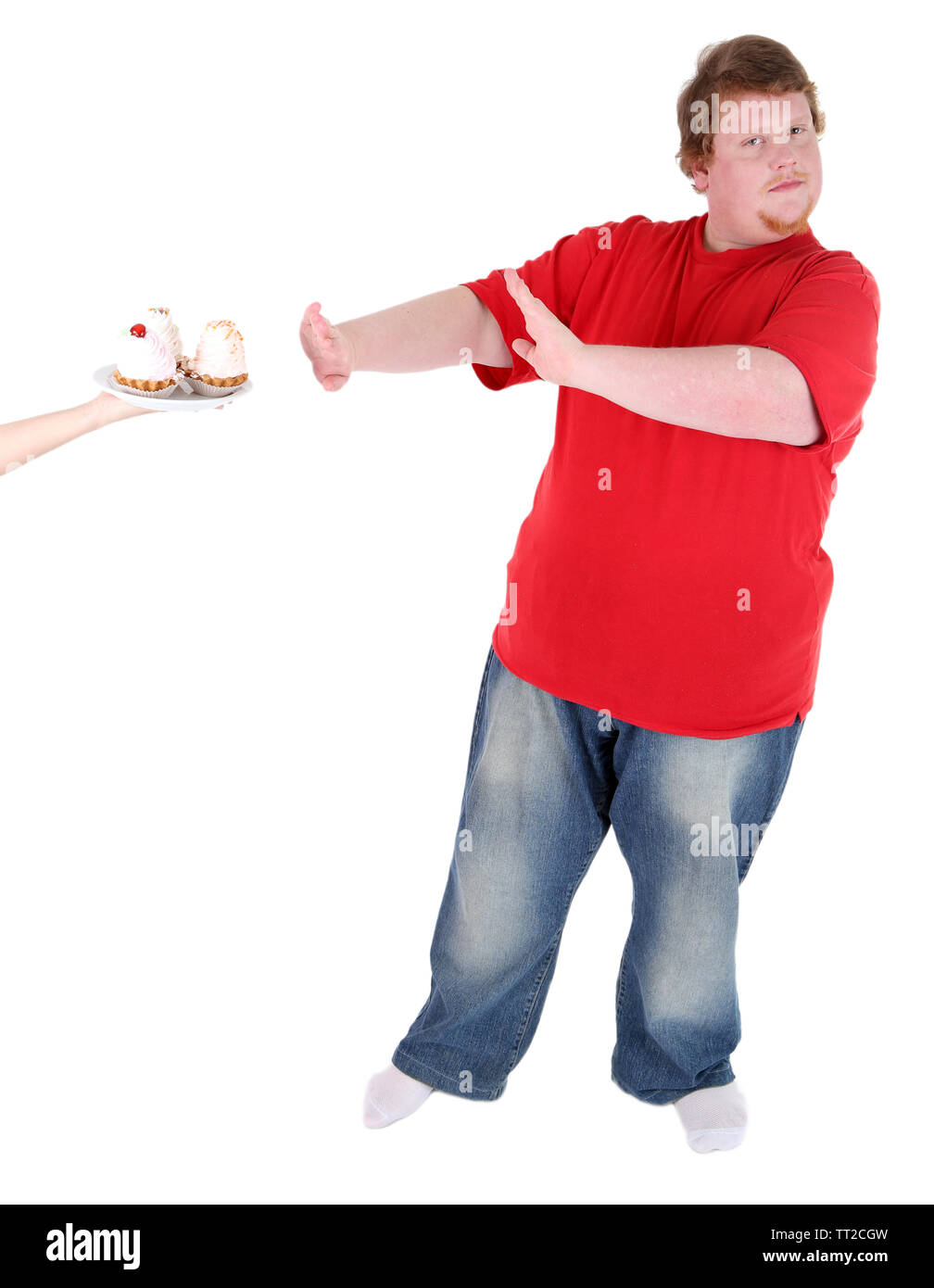 Obese man eating cake hi-res stock photography and images - Alamy