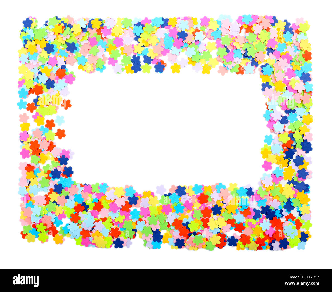 Confetti frame isolated on white Stock Photo - Alamy