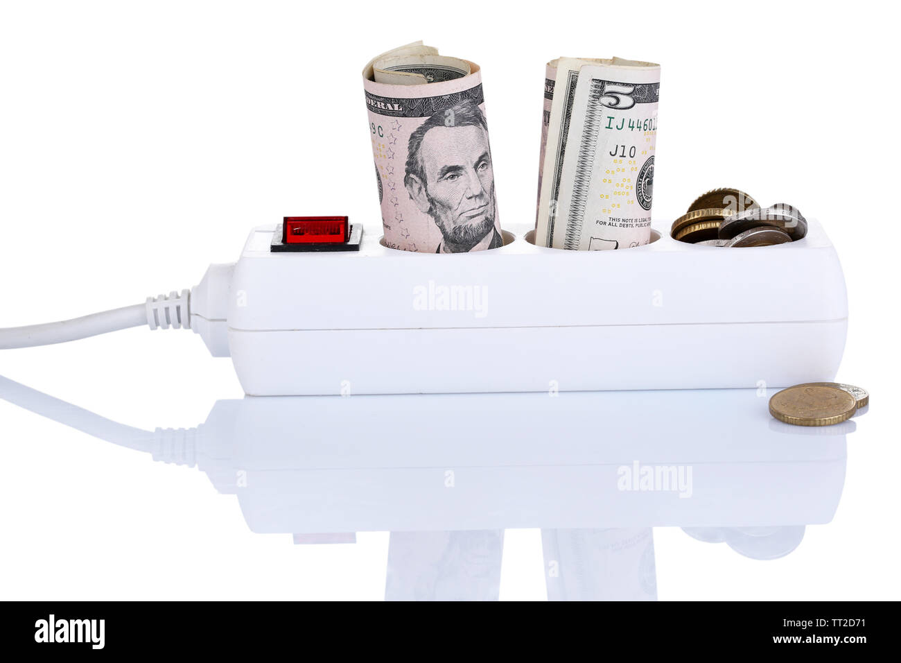 Money on electricity Stock Photo - Alamy