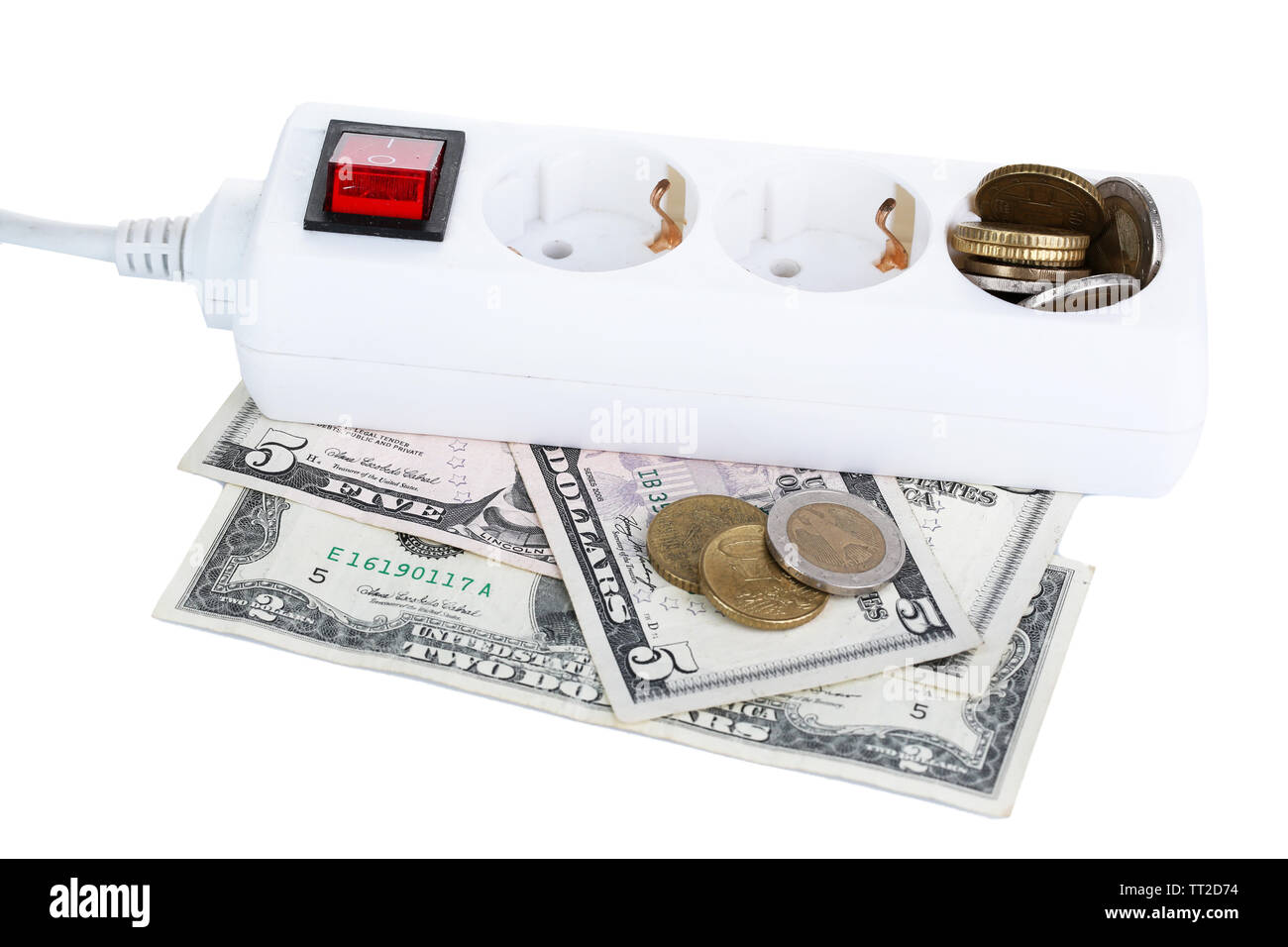 Money on electricity Stock Photo - Alamy
