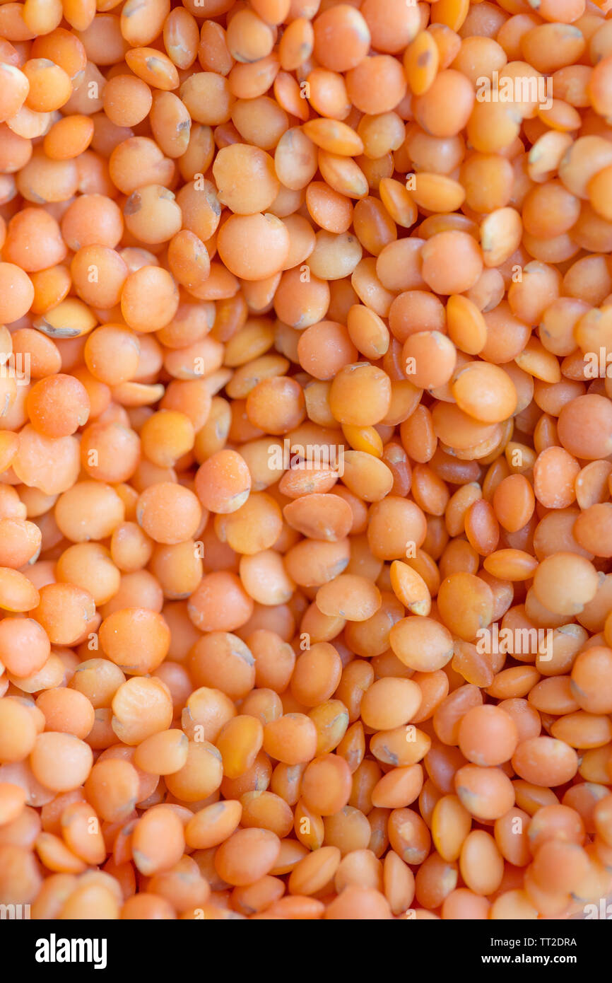red lentil raw uncooked macro texture pattern Stock Photo - Alamy