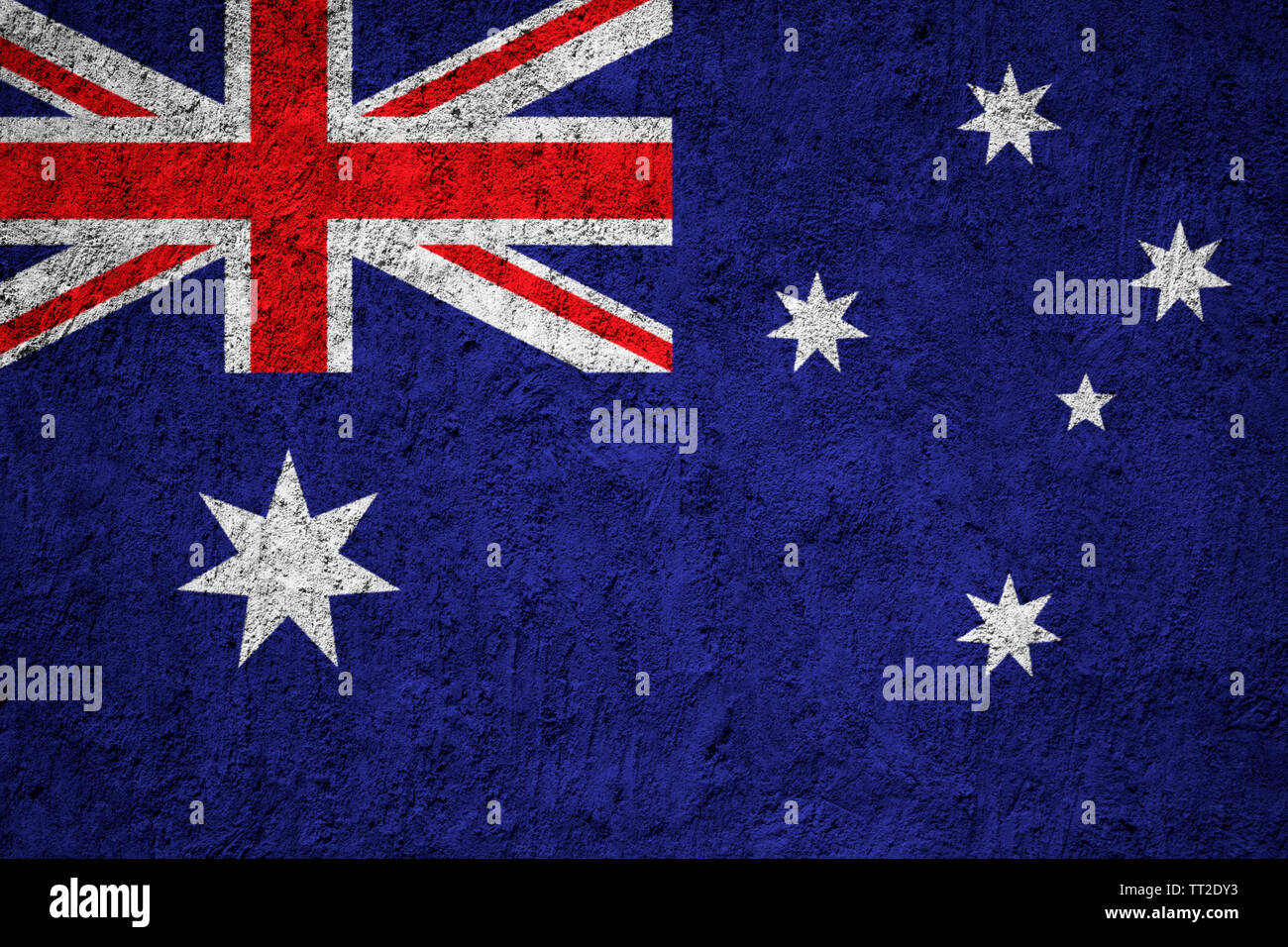 Australia flag painted on the cracked grunge concrete wall Stock Photo ...