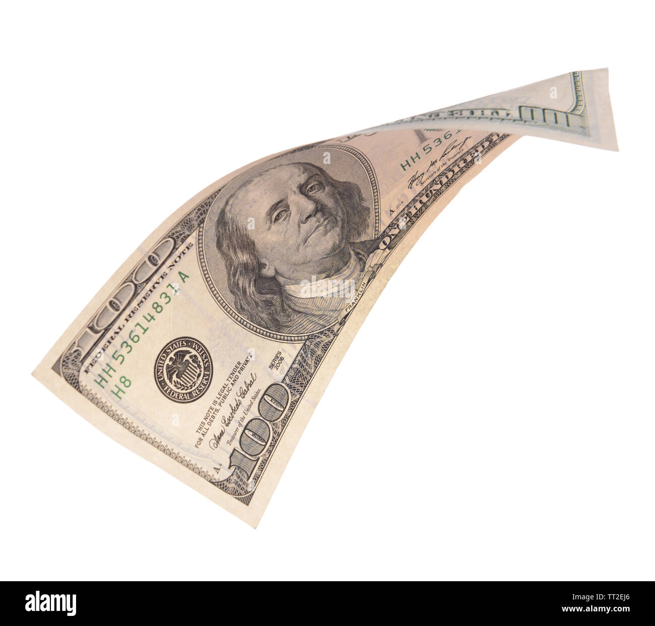 American dollars isolated on white Stock Photo - Alamy