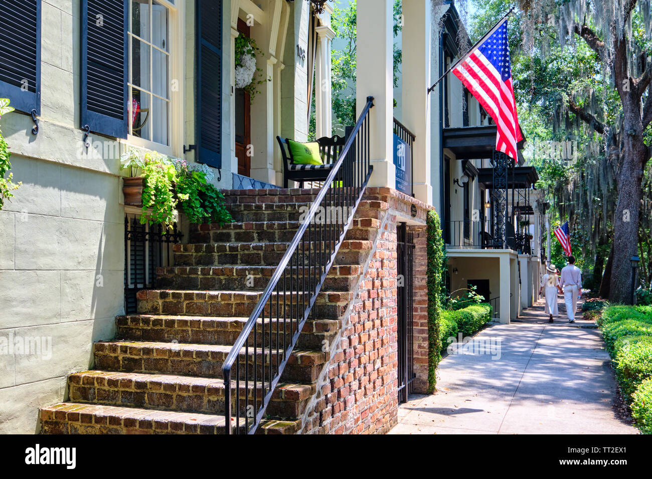 Traditional Southern Rowhouses, Savannah, Georgia Stock Photo - Alamy