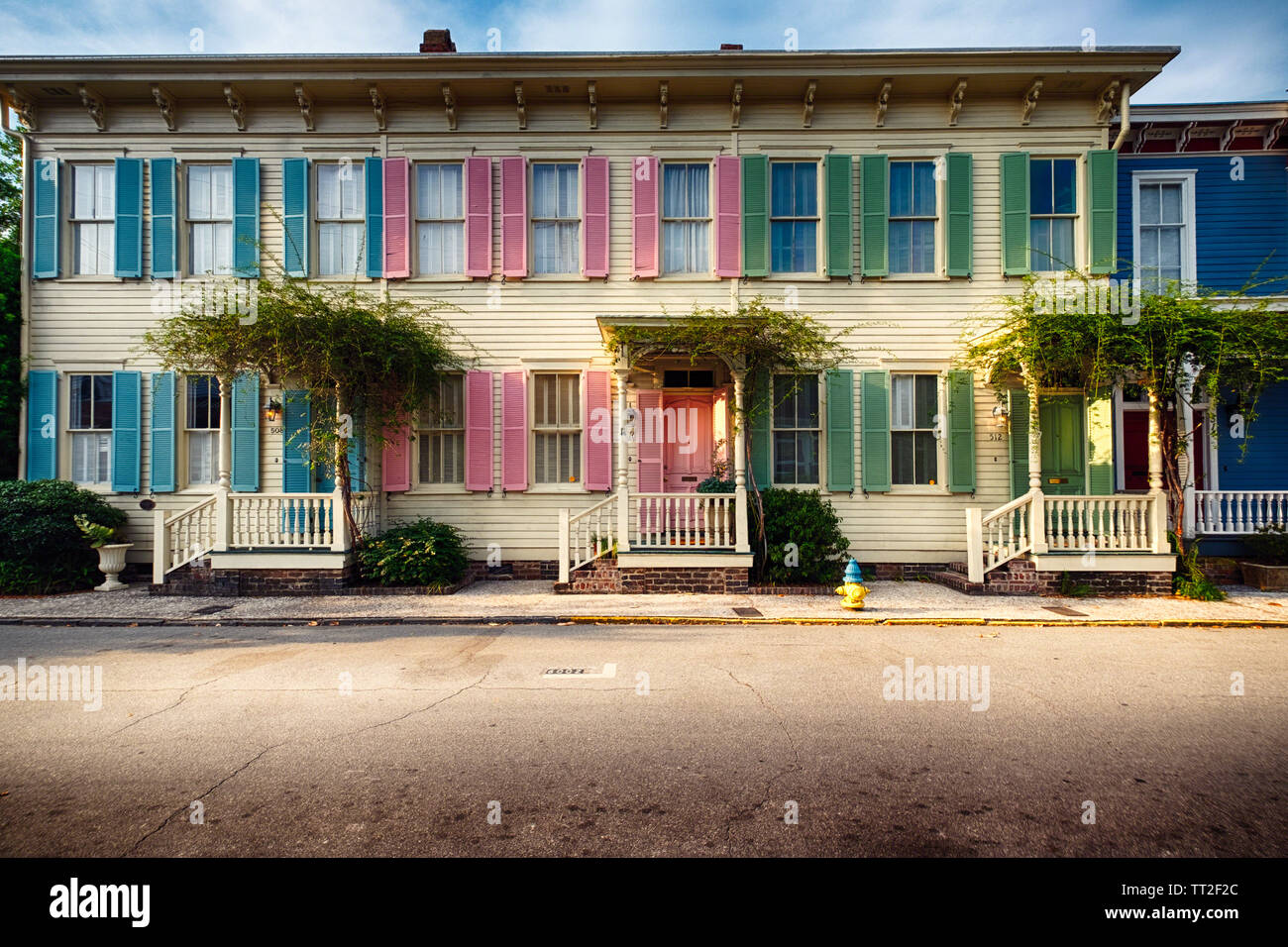 Colorful Historic Houses of Rainbow Row, Savannah, Georgia Stock Photo ... Colorful Historic Houses of Rainbow Row, Savannah, Georgia Stock Photo ...