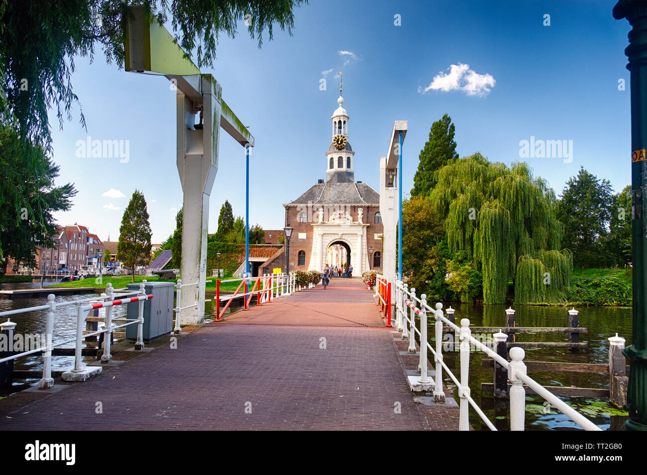 View of one of the Zijlpoort City Gate in Leiden, South Holland ...