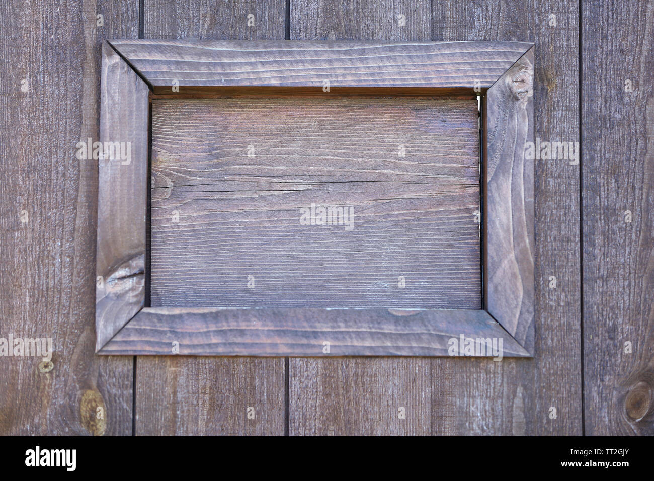 Wooden door with window, close-up Stock Photo - Alamy