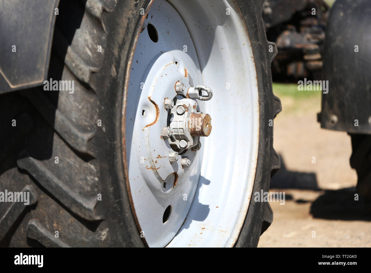 Big tractor wheel, close-up Stock Photo - Alamy