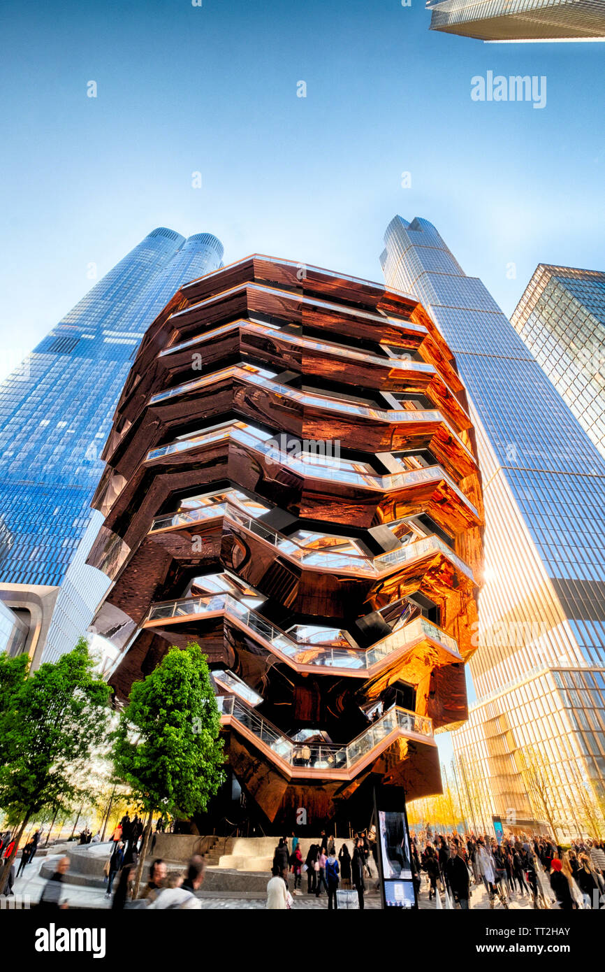 Low Angle View of The Vessel a Structure of Interconnected Stairways ...