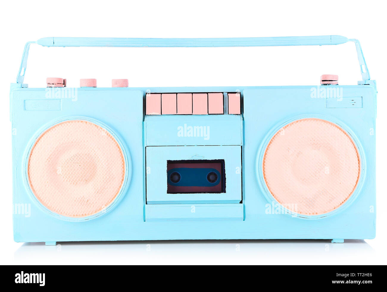 Colorful retro radio, isolated on white Stock Photo - Alamy