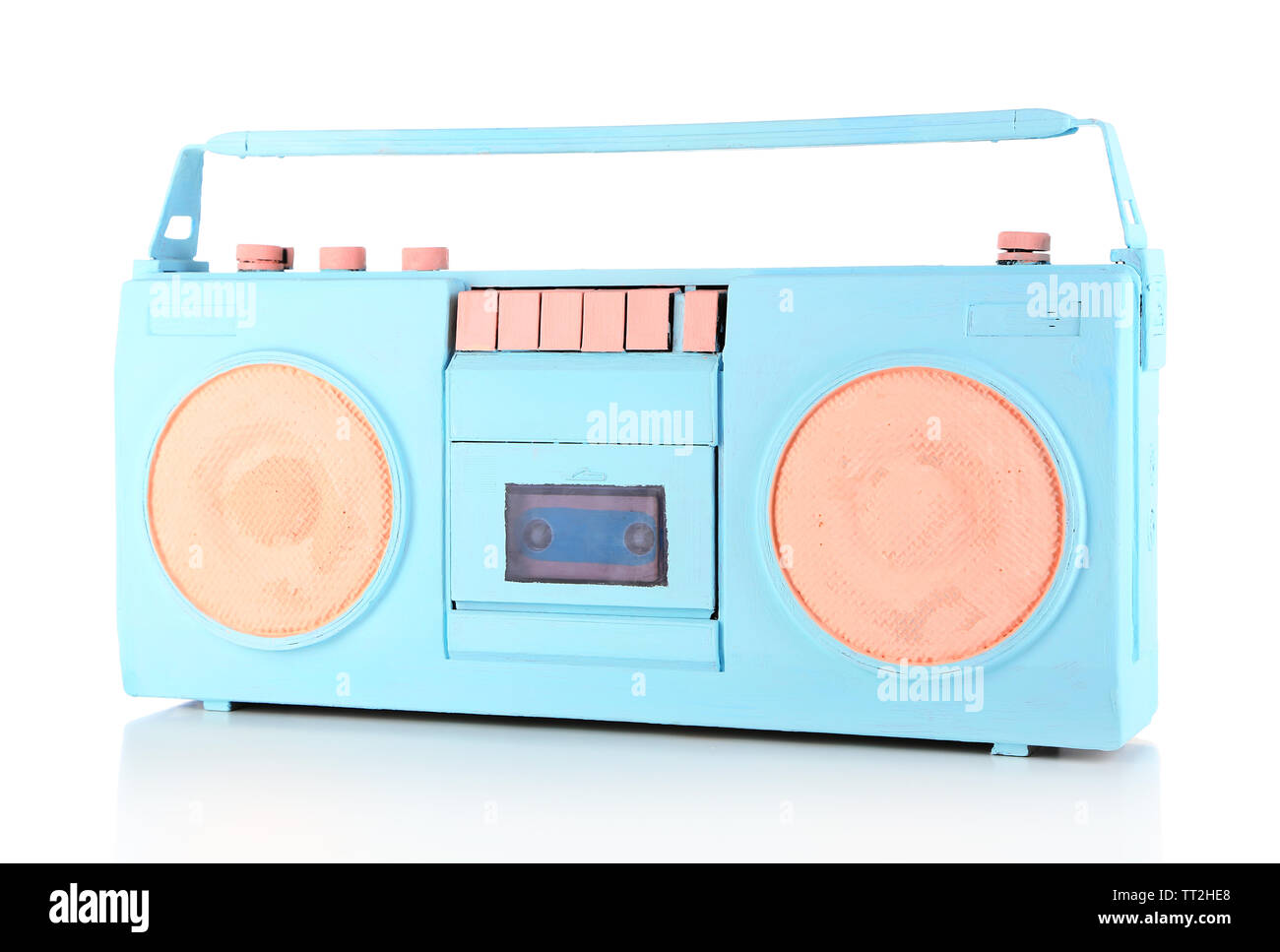 Colorful retro radio, isolated on white Stock Photo - Alamy