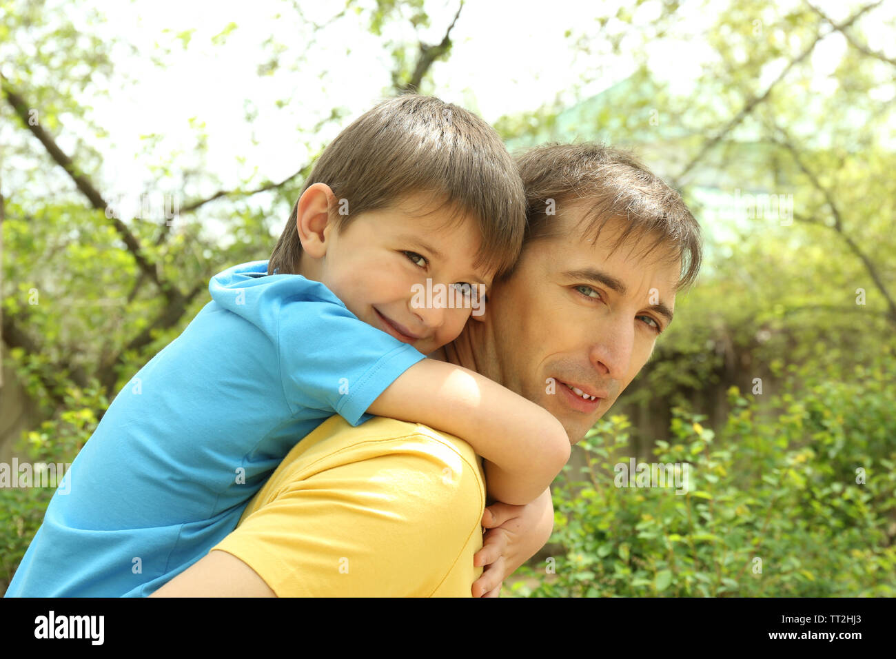 Happy funny family son dad hi-res stock photography and images - Alamy