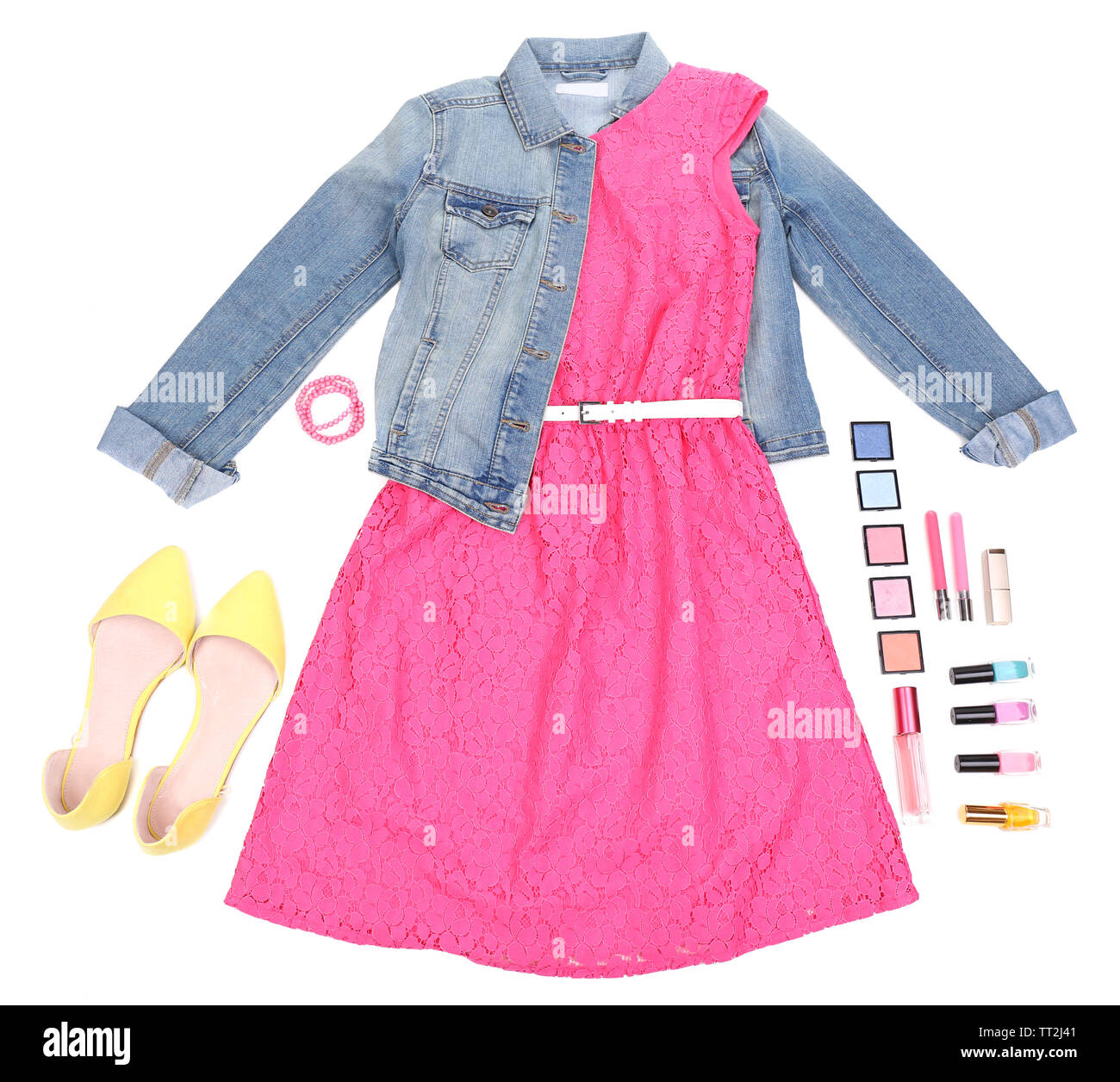 Female clothing isolated on white Stock Photo - Alamy