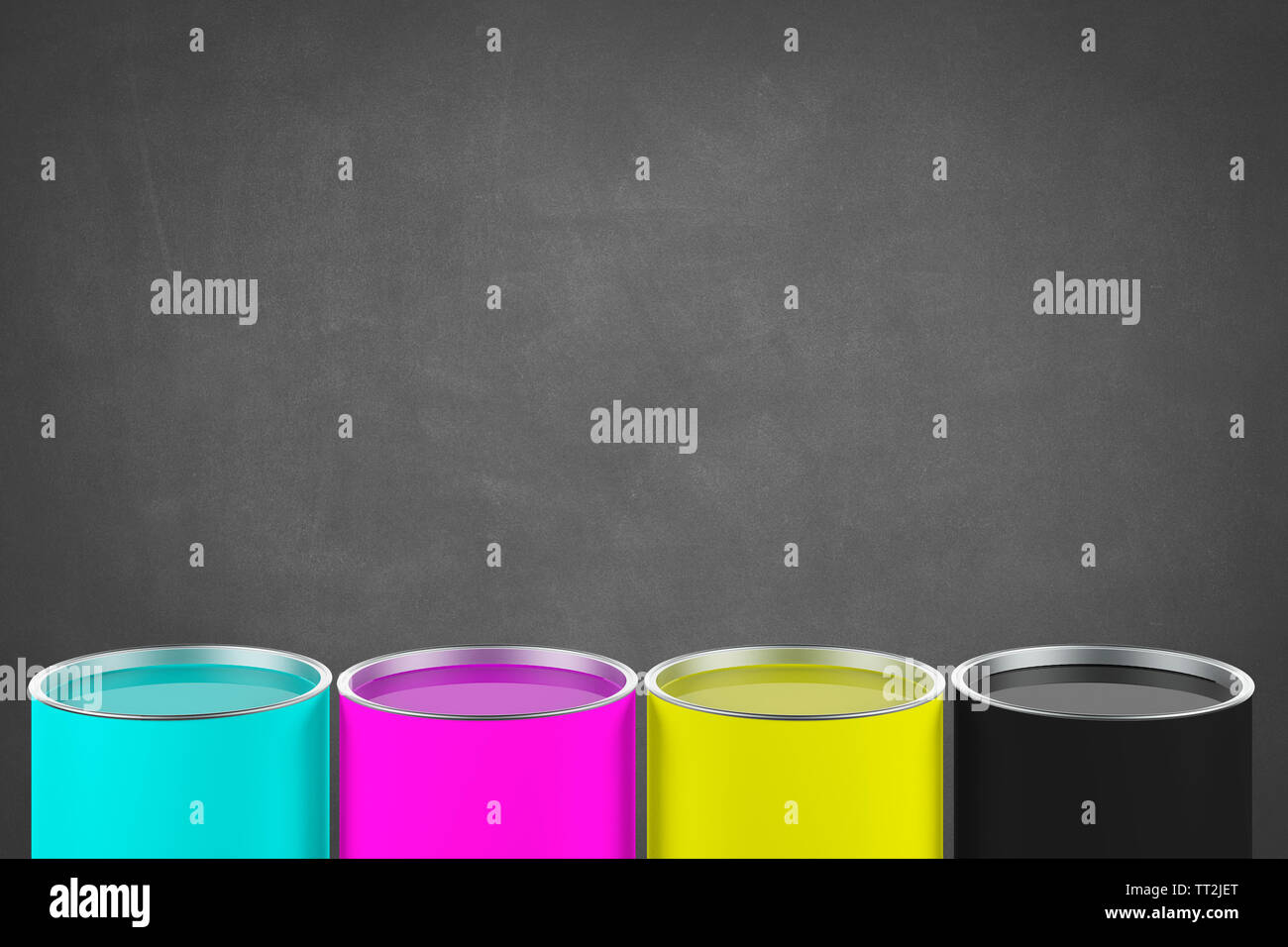 CMYK Colour Buckets Stock Photo - Alamy