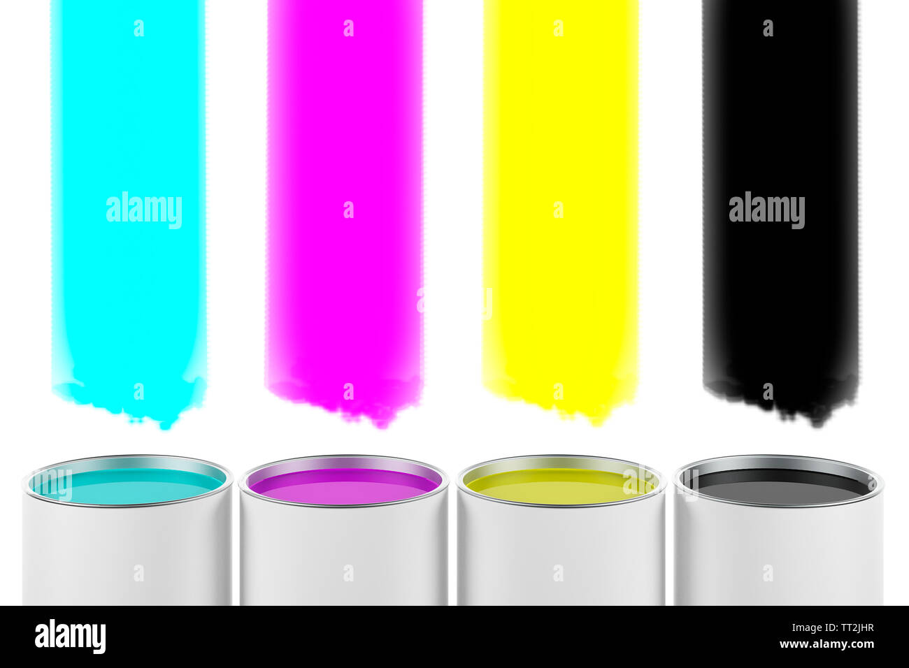 CMYK Colour Buckets Stock Photo - Alamy