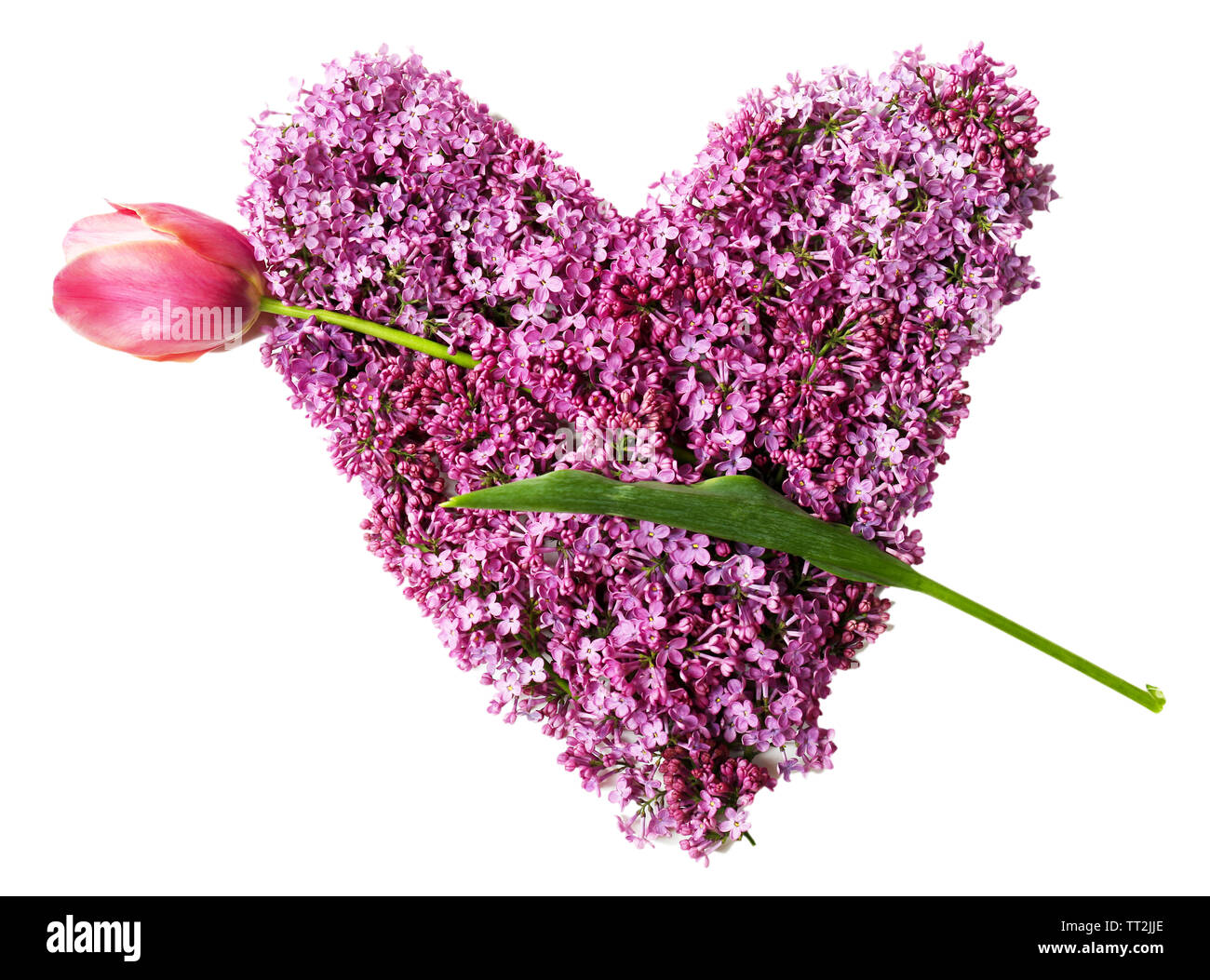 Beautiful heart of flowers isolated on white Stock Photo - Alamy