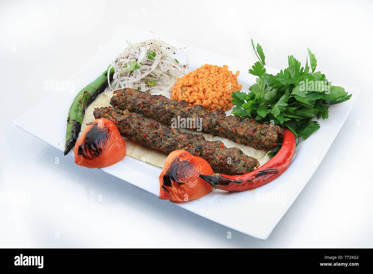 adana shish kebab turkish traditional food Stock Photo - Alamy